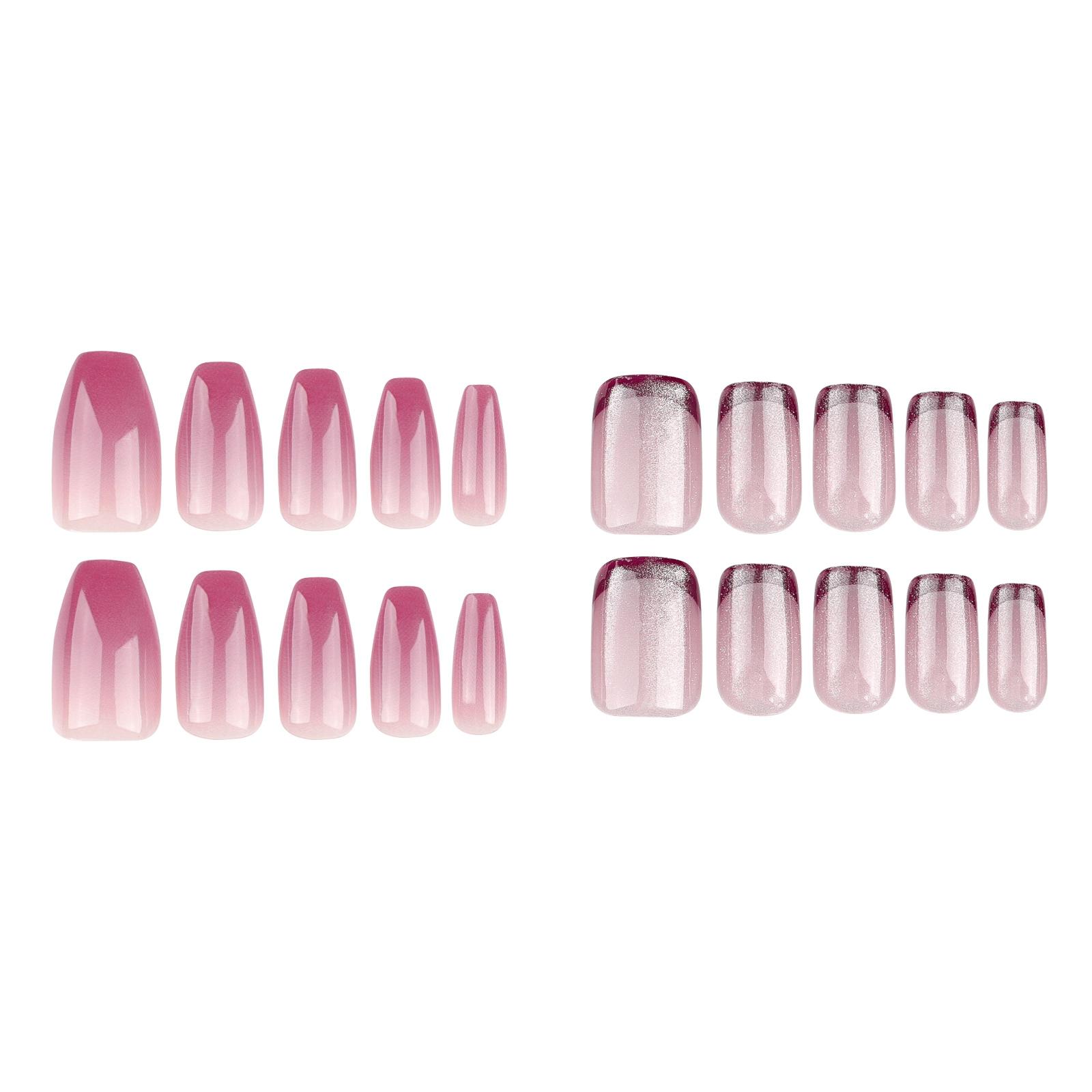 Summer Rose Red Wearable Nail Polish Ballet Nails Gradient Manicure ...