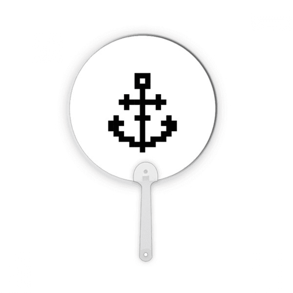 Summer Sail Sailors Ship Pixel Plastic Round Handheld Fan Decorations ...