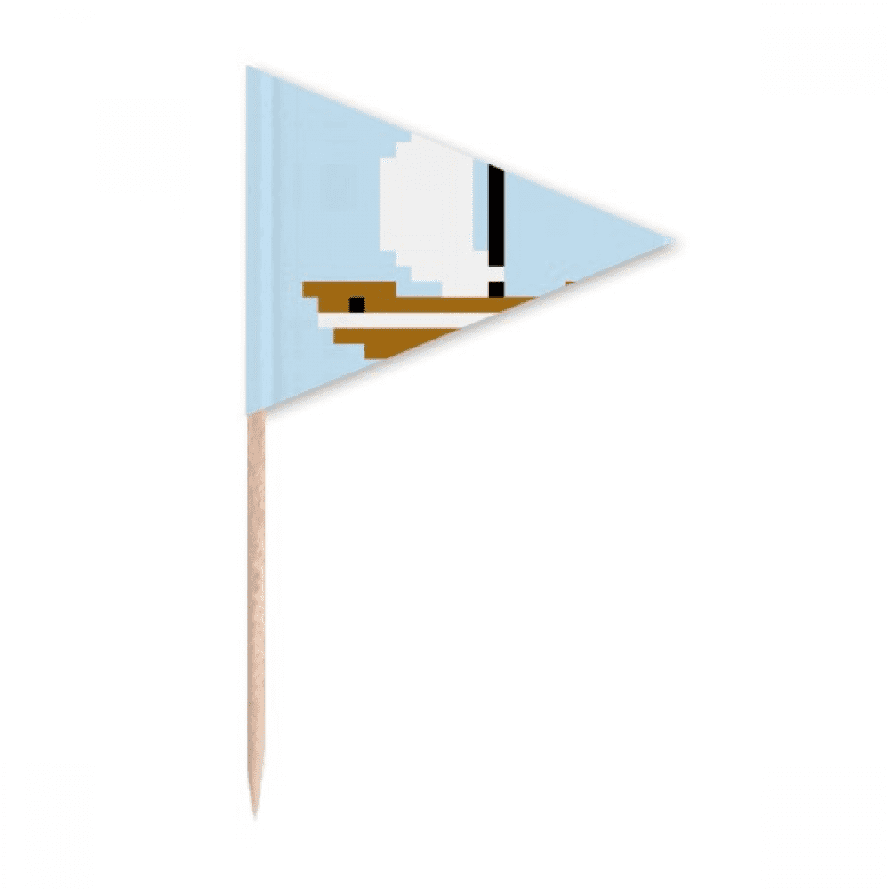Summer Sail Ship Sea Pixel Toothpick Triangle Cupcake Toppers Flag ...