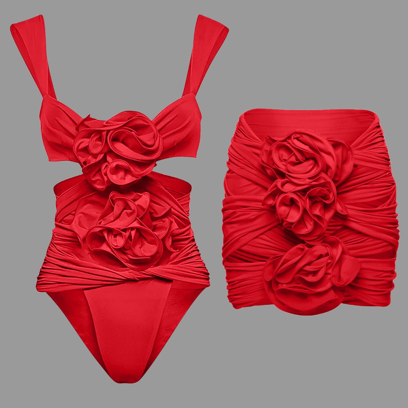 Summer Sale Bdfzl Women Sexy Swimming Suit Floral Decoration Long