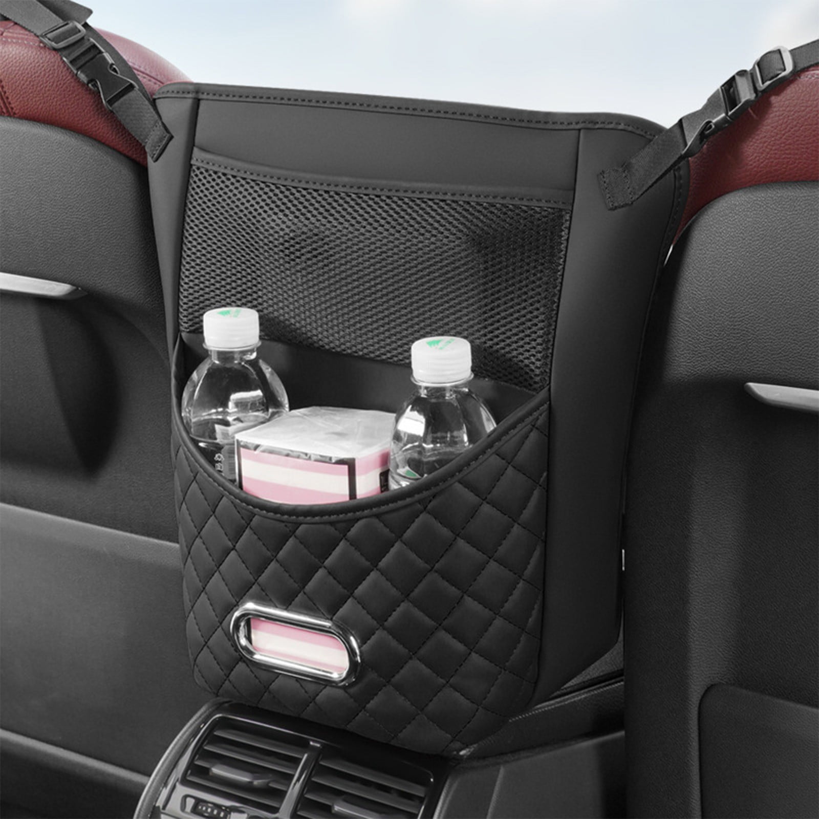 Summer Sale, Rear Seat Hanging Storage Bag with Integrated Trash Bin ...