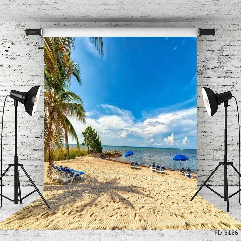 Summer Sand Beach Sea Sky Ocean Holiday Scenery Backdrop Photocall Baby ...