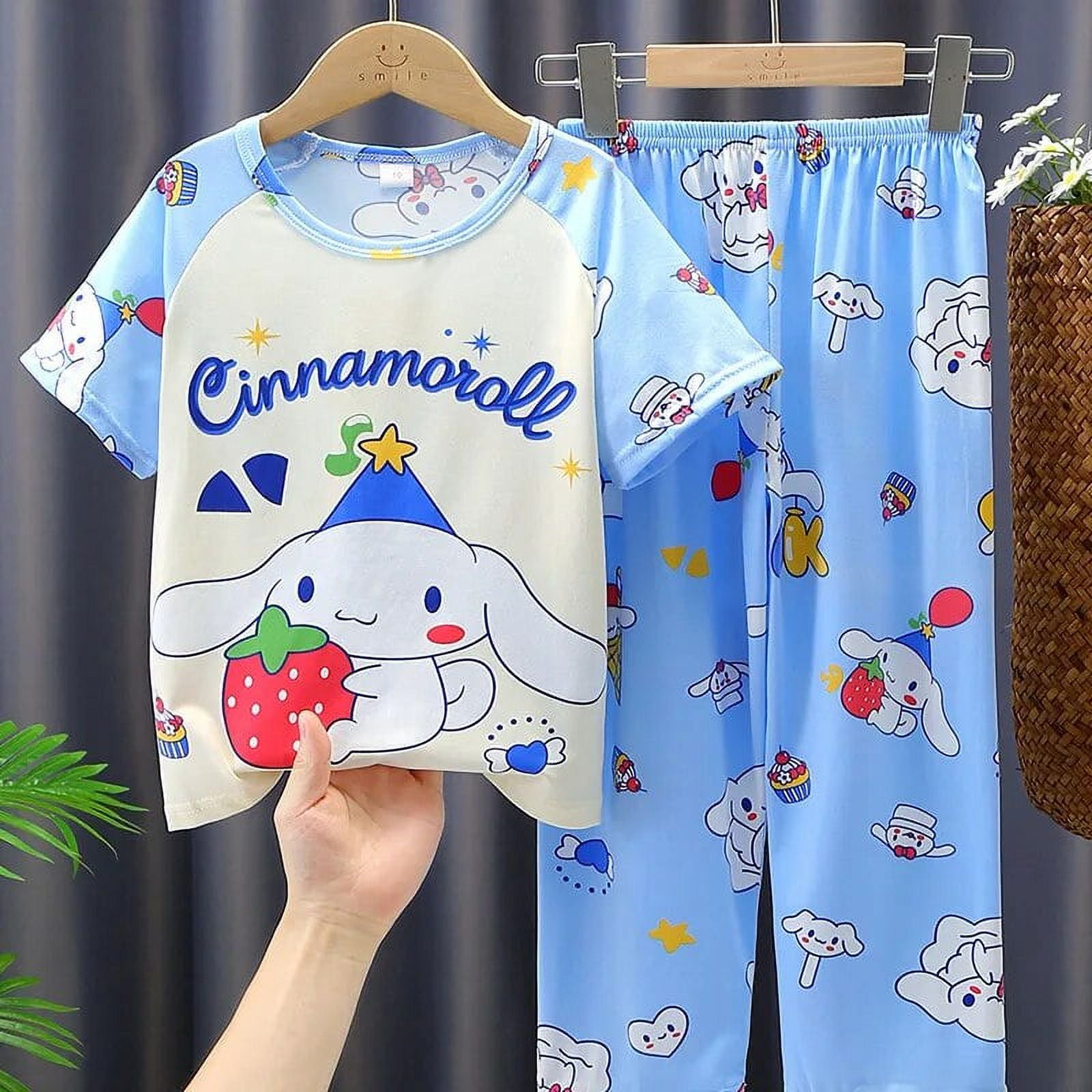 Summer Sanrio Children Pajamas Suit Anime Hello Kitty Kuromi ...