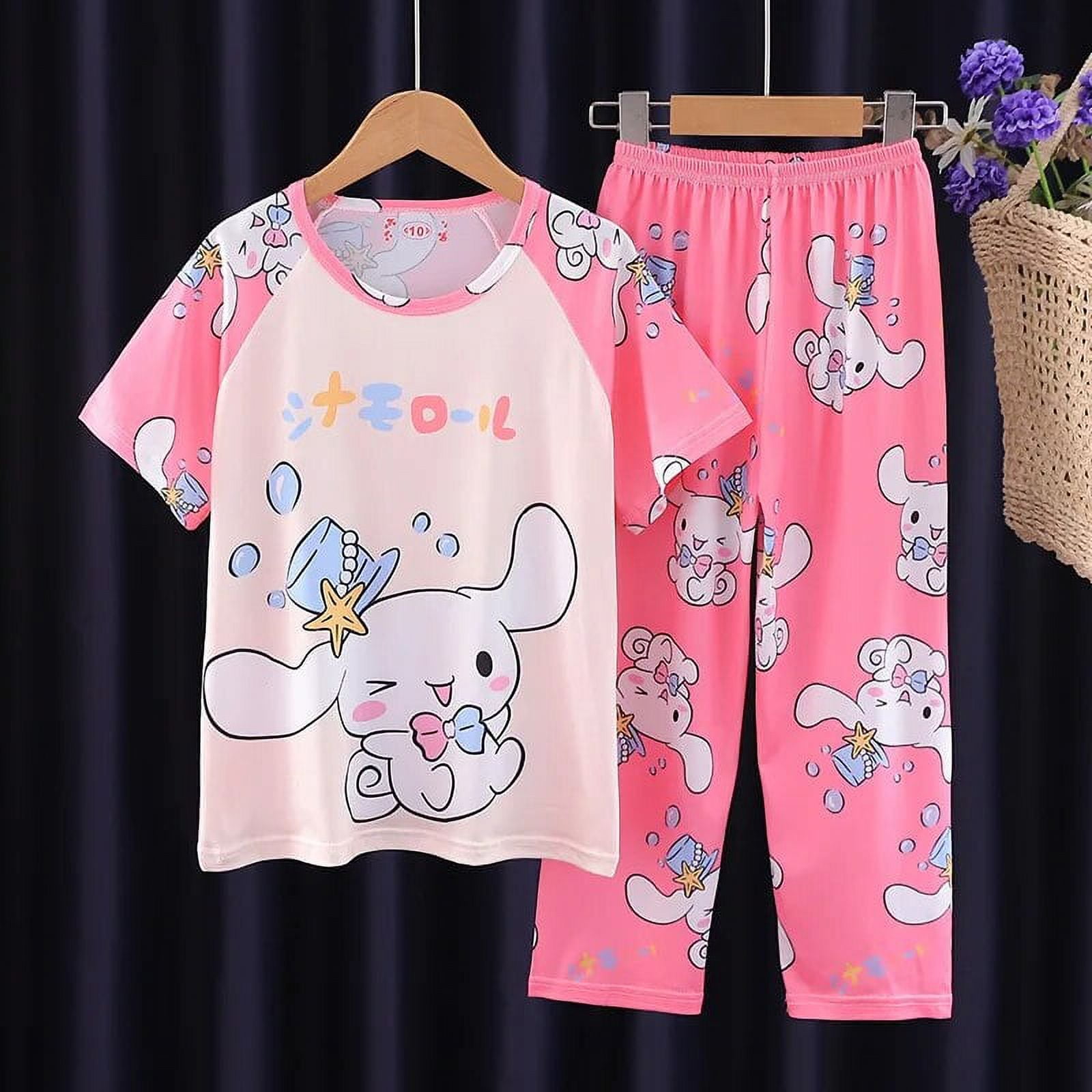 Summer Sanrio Children Pajamas Suit Anime Hello Kitty Kuromi ...