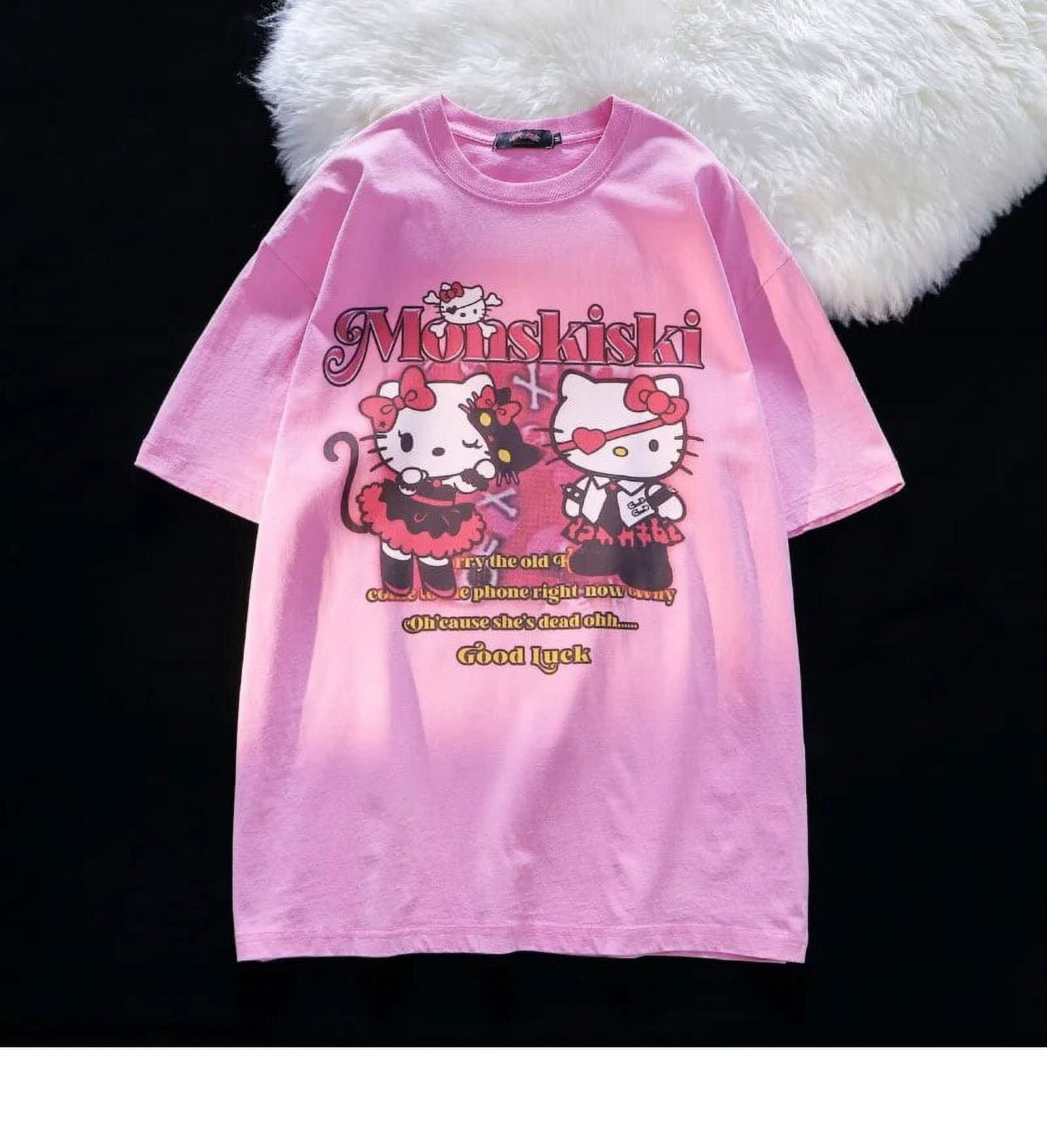 Summer Sanrio Gothic Cotton T-shirt Fashion New 2024 White T-shirt ...