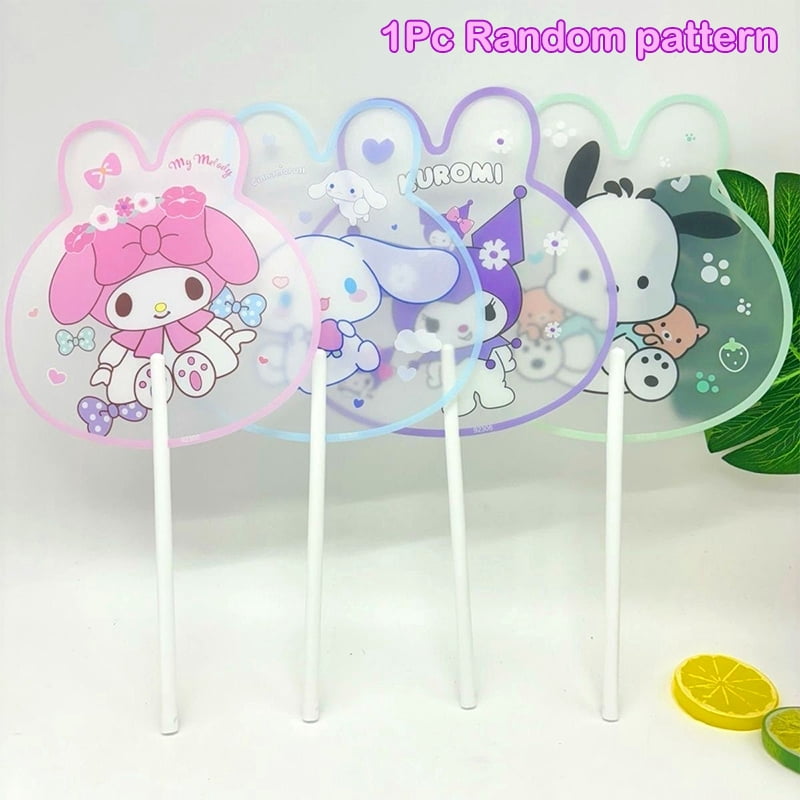 Summer Sanrio Handheld Fan Kawaii Anime Hello Kitty Kuromi Melody ...