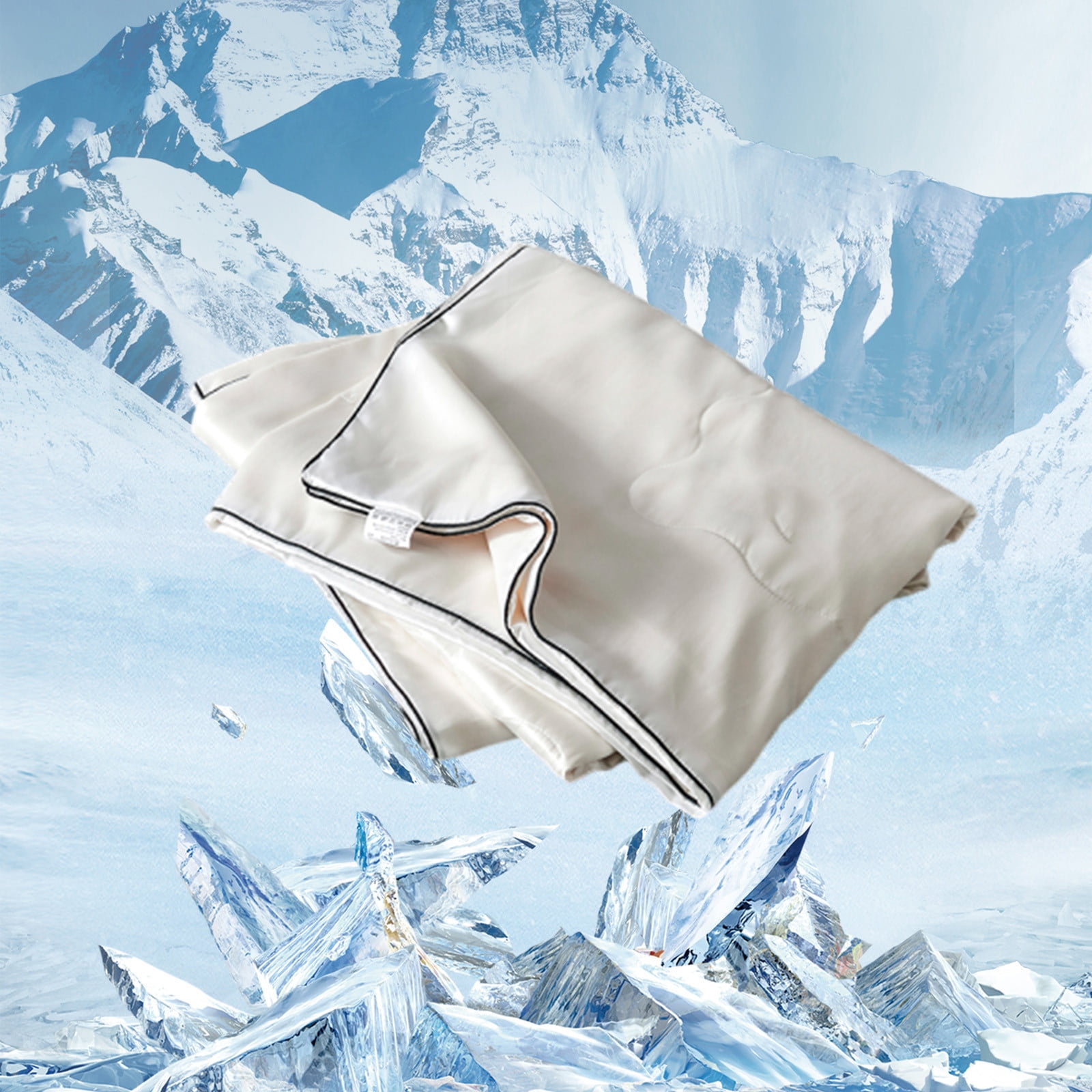 Summer Satin Cool Quilts, Soft Silky Smooth Cool Blanket for Queen Size Bed, Ice Silk Breathable ...