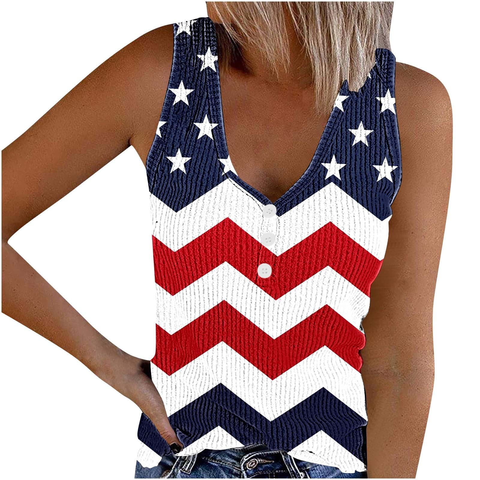 Summer Save On Womens Sleeveless Shirts Independence Day Tank Tops Usa ...