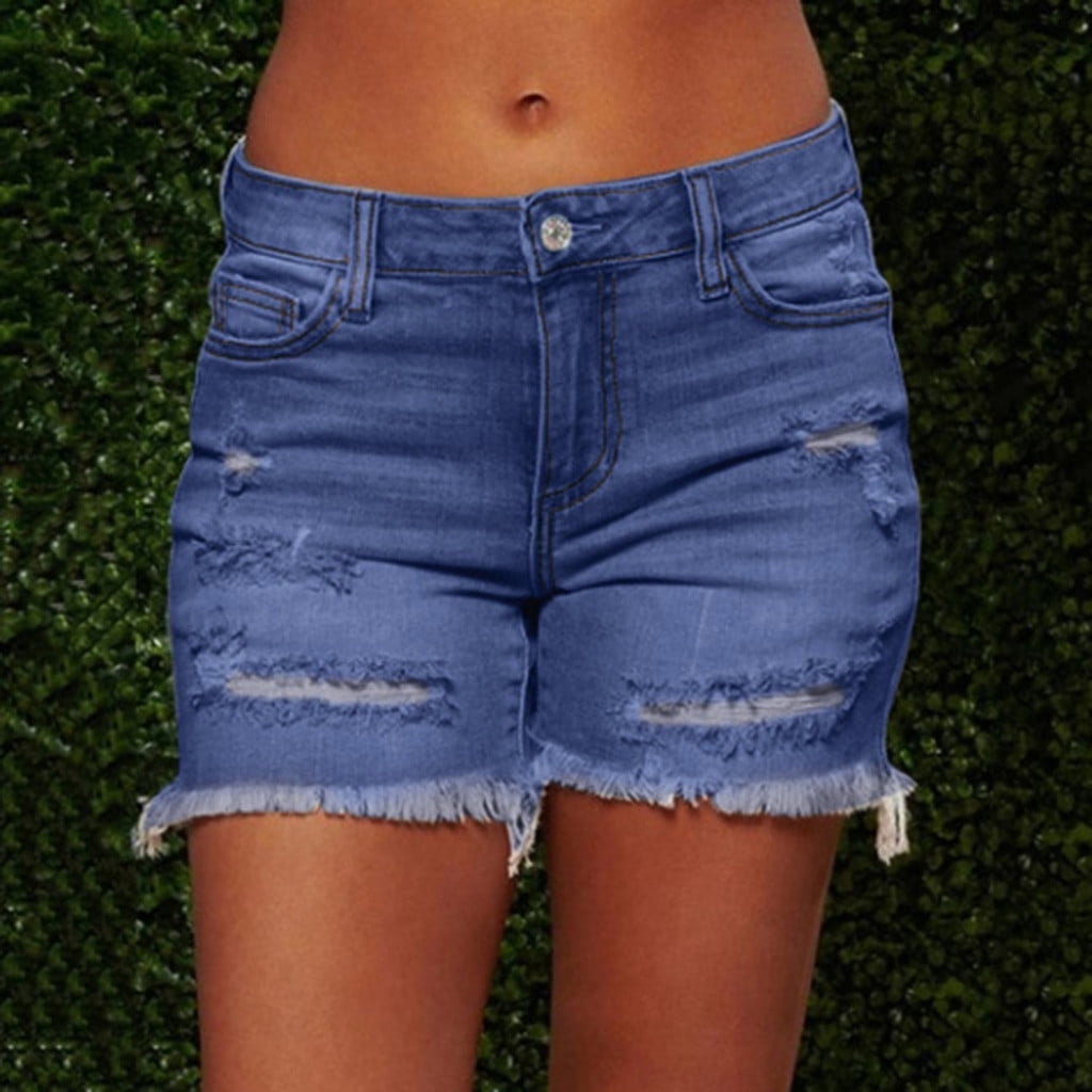 AXXD Womens Denim Shorts,Mid Waist,Womens Denim Shorts Clearance ...