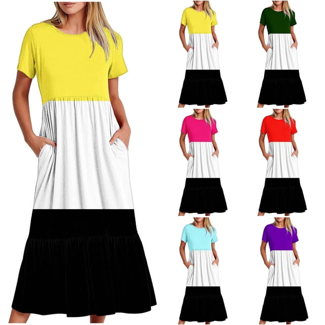Ashirexll Summer Dresses for Women, Womens Maxi Dress, Fashion Short ...