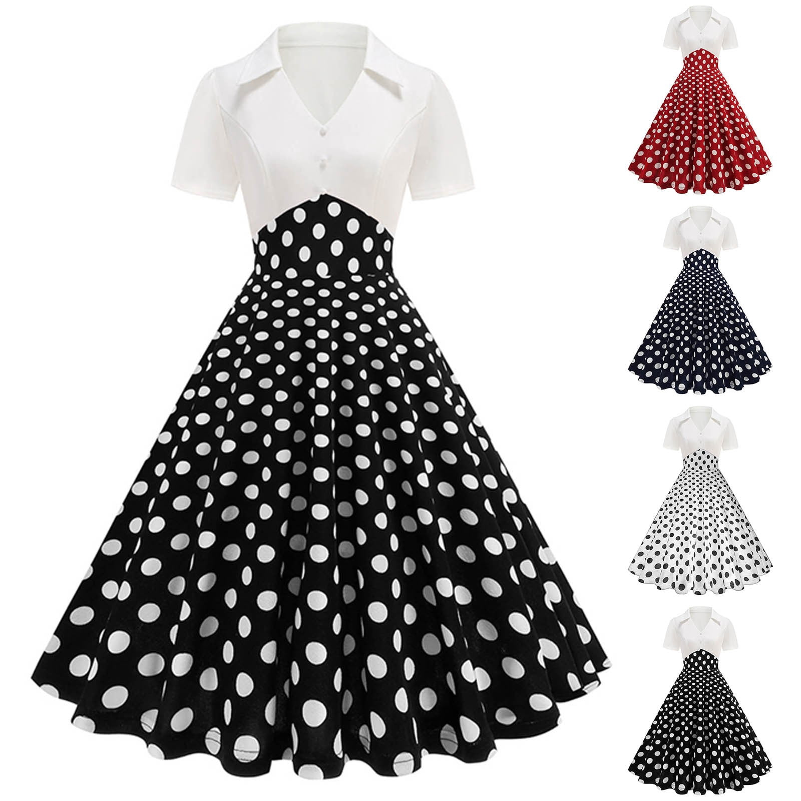 Ashirexll Summer Dresses for Women, Midi Dresses for Women, Retro Court ...