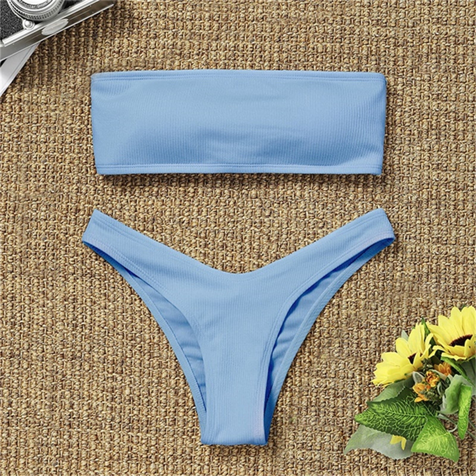 Summer Saving Clearance! Bxsruta Women's 2 Pieces Bandeau Bikini ...