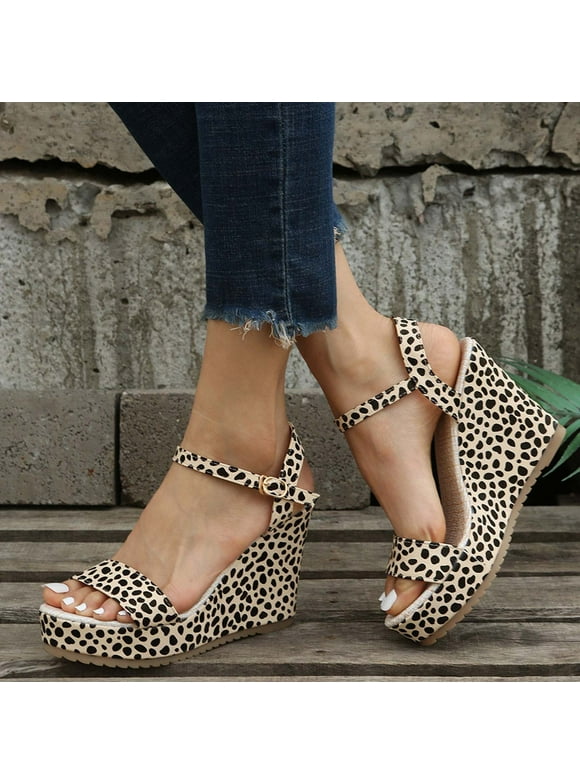 Leopard Wedge Shoes
