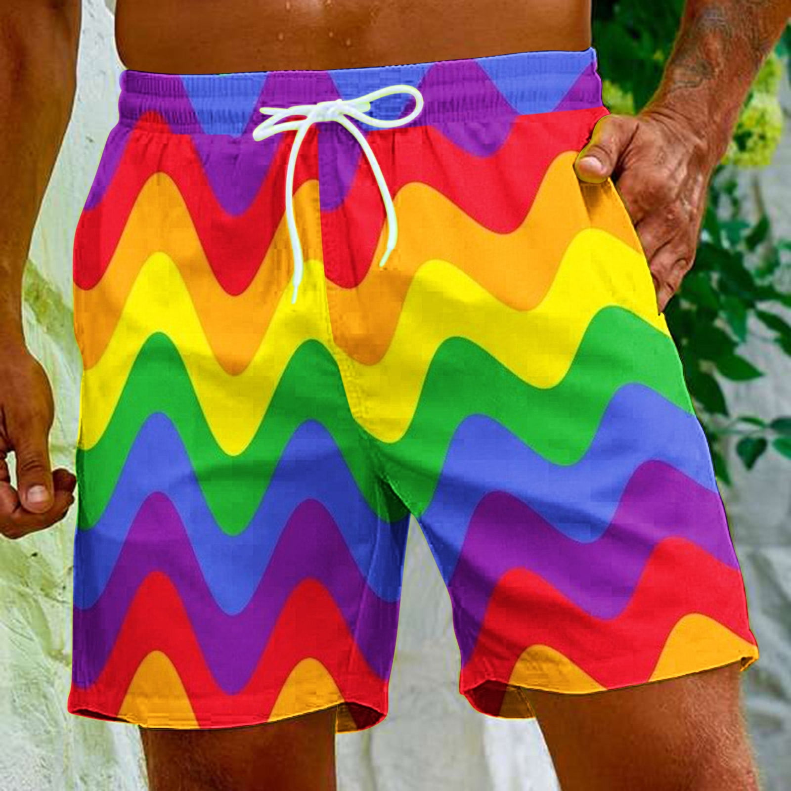 Summer Saving Clearance Pitauce Mens Shorts Casual Elastic Waist