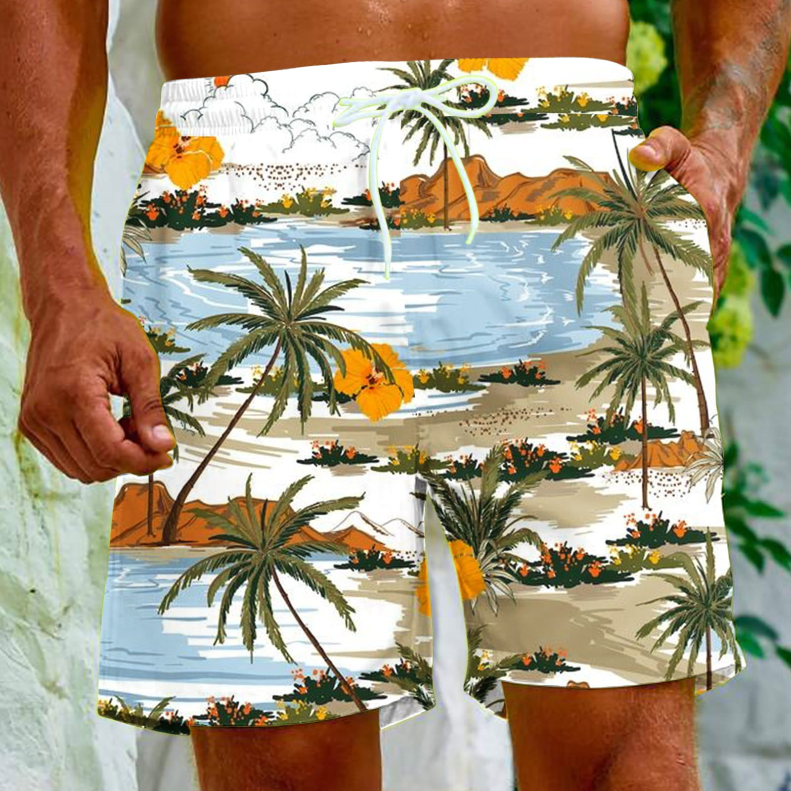 Summer Saving Clearance Pitauce Mens Shorts Hawaiian Beach Shorts ...