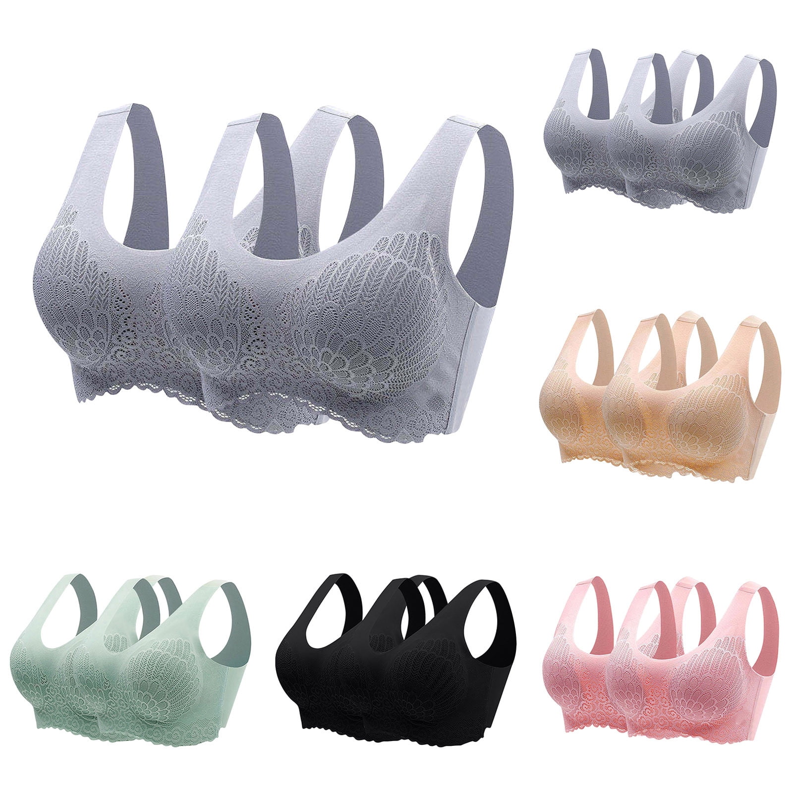 Summer Saving Clearance! WRKEKC Wireless Bras for Women, Womens No ...