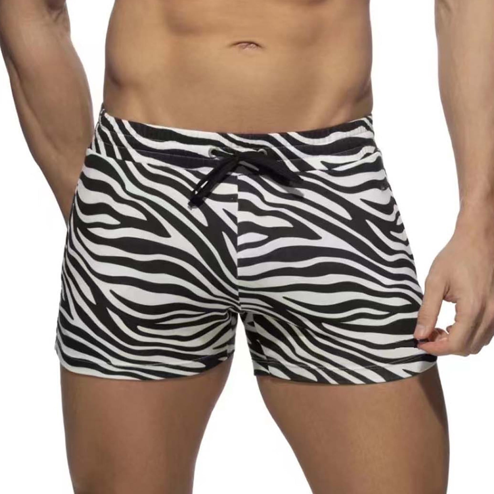 Summer Saving Clearance! WRKEKC Swimming Trunks for Men,Men's Low Waisted Printed Bandage Beach ...