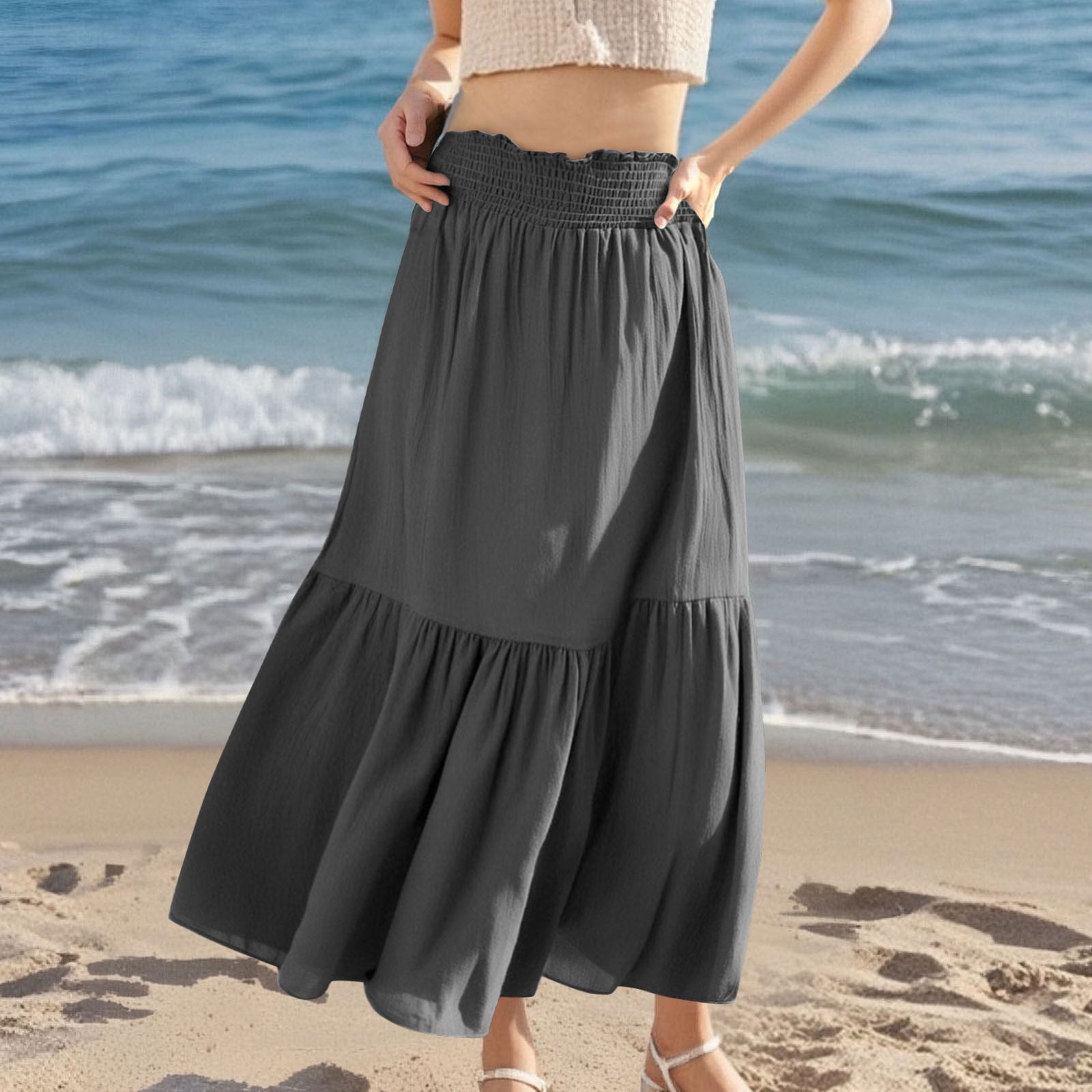 Summer Saving Clearance! Xixinqiwan Women’s Summer Beach Maxi Skirts ...