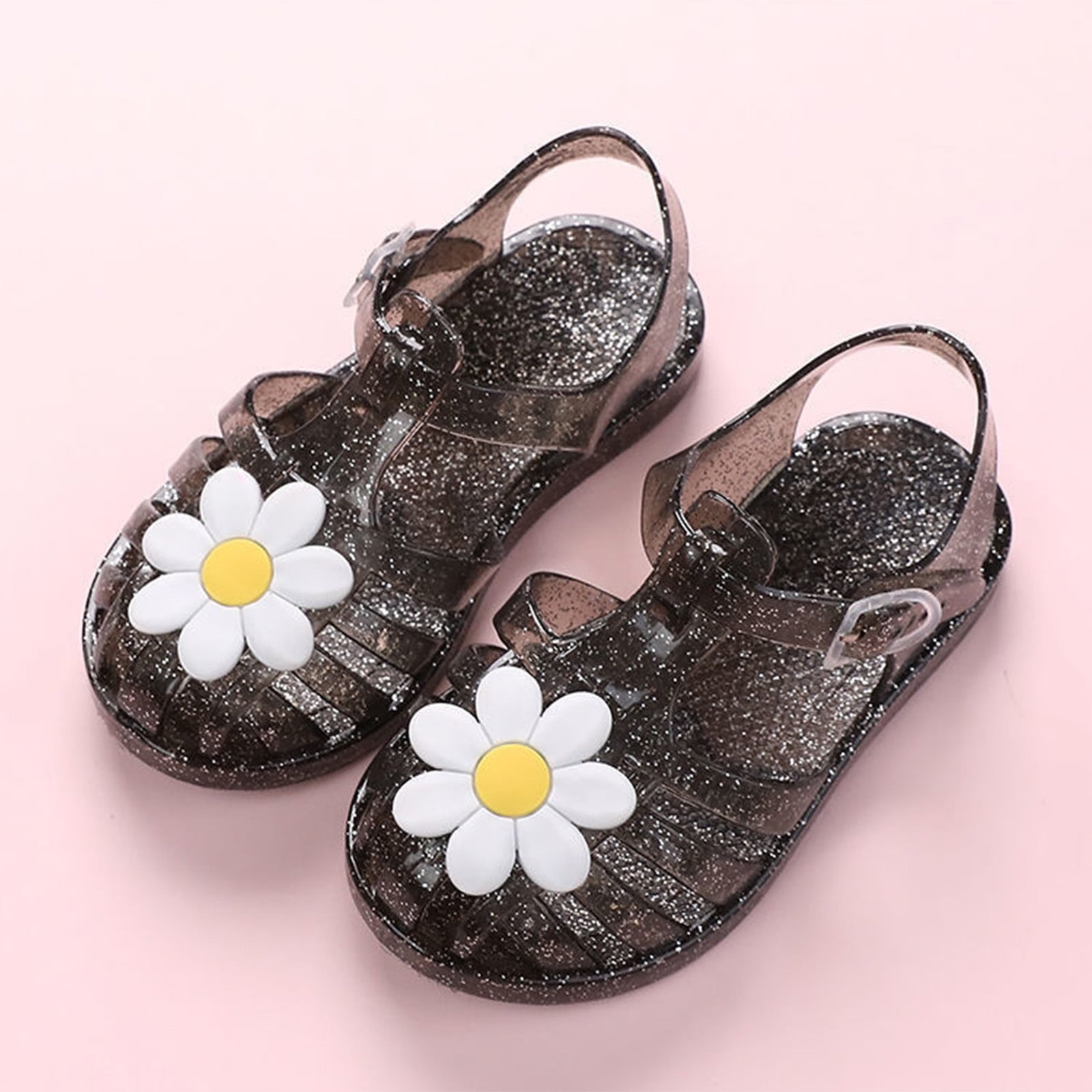 Ynynloco Toddler Sandles Girls Jelly Sandals Rubber Sole Closed Toe ...