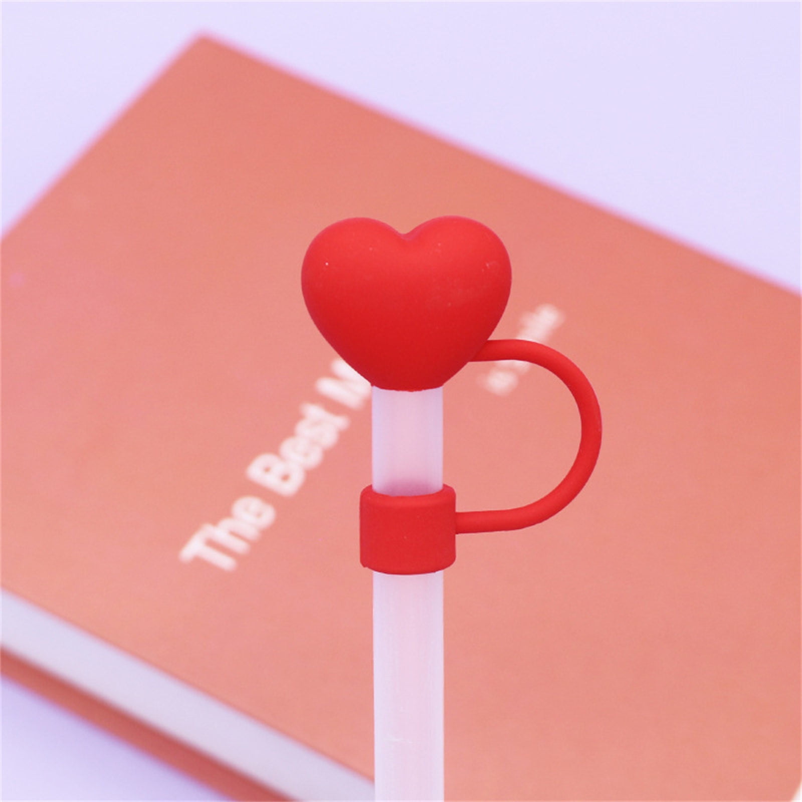 Summer Saving Clearance! mtvxesu Soft Rubber Heart-Shaped Straw Stopper ...