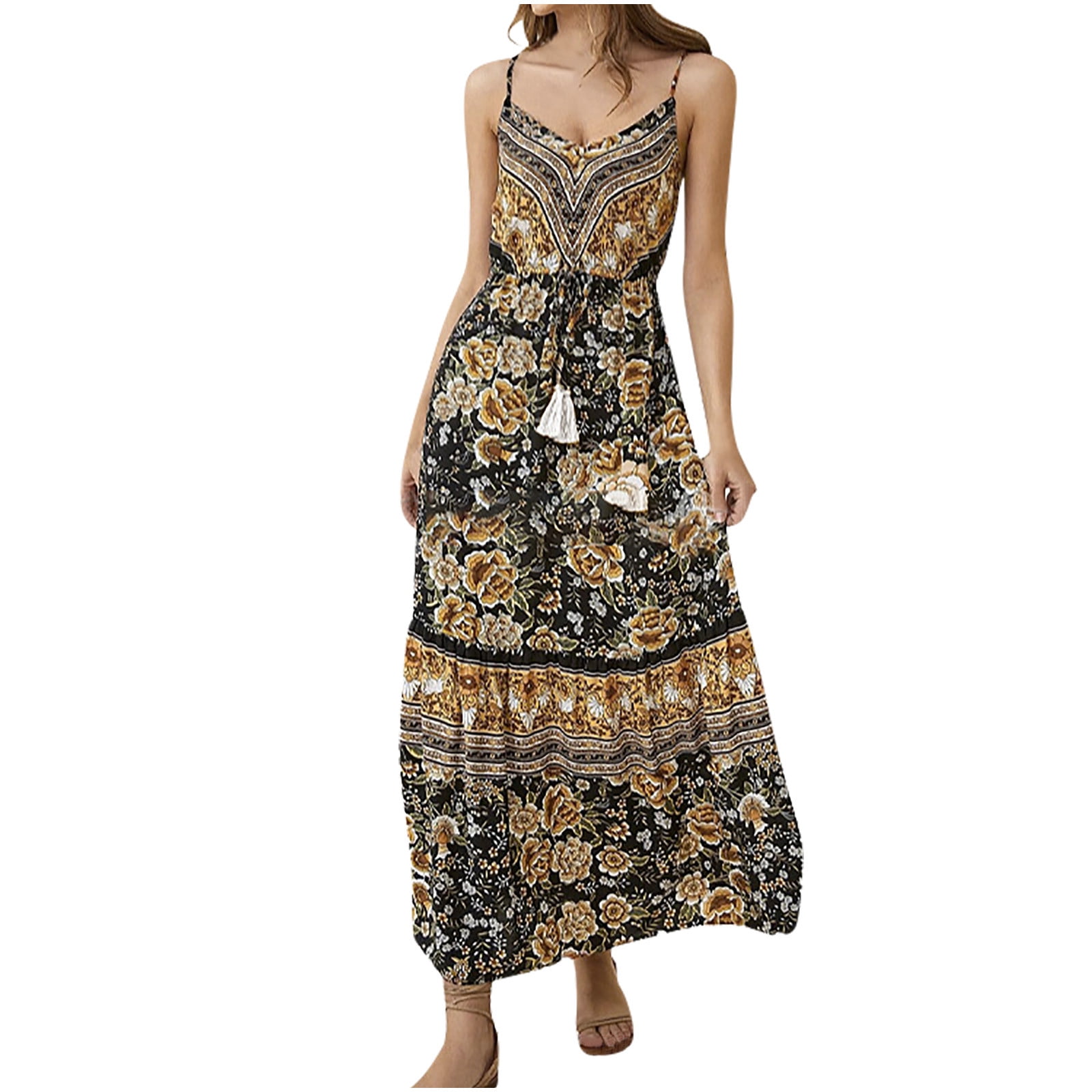 Summer Saving Wycnly Summer Dresses for Women Beach Bohemian Vintage ...