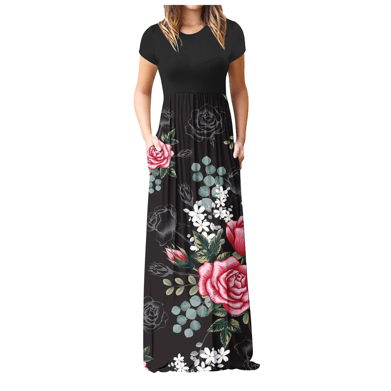 Summer Saving Wycnly Summer Dresses for Women Vintage Empire Waist ...