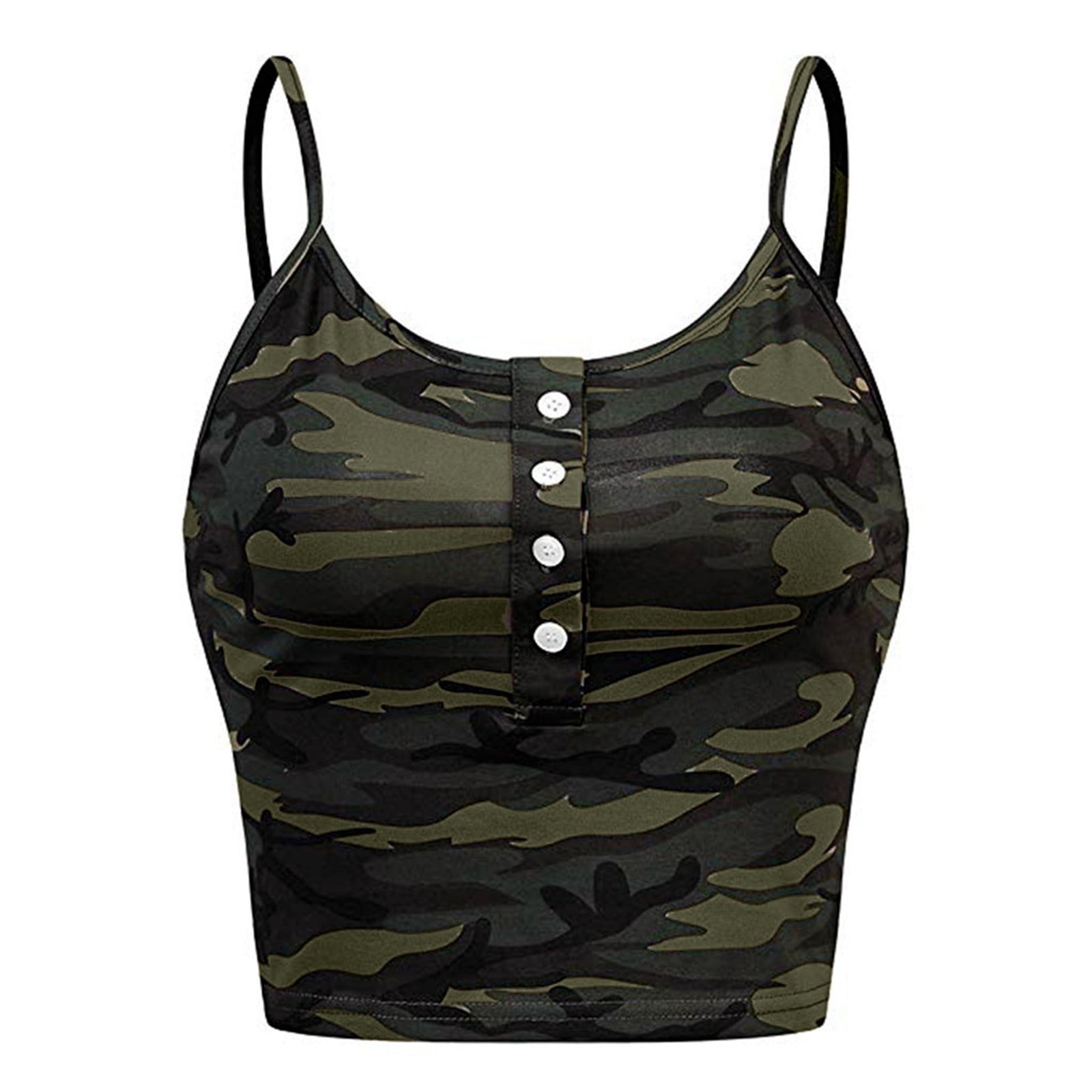 Summer Saving!YANHAIGONG Crop Camo Tank Top Womens Plus,Women's Summer ...