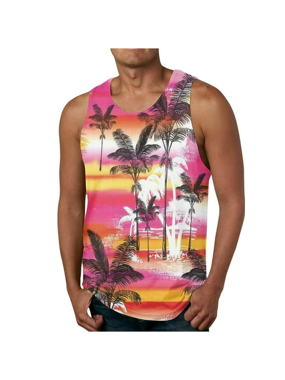 Dianli Men's Originals Stretch Cotton Pack Gym Yoga Crew Neck Bohemian Loose Fit Sleeveless ...