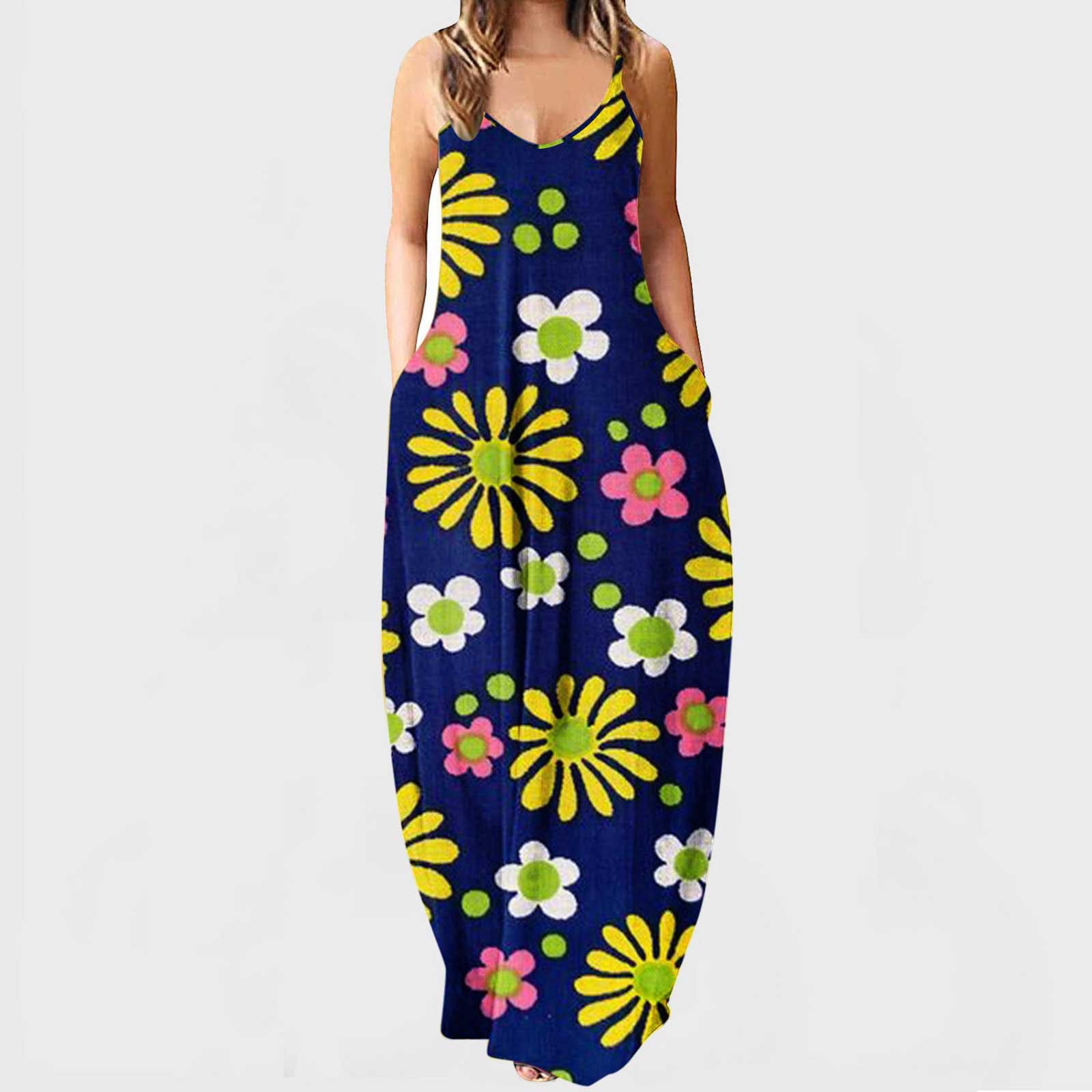 Summer Savings 2024 Pitauce Maxi Dress For Women Summer Fashion Boho V