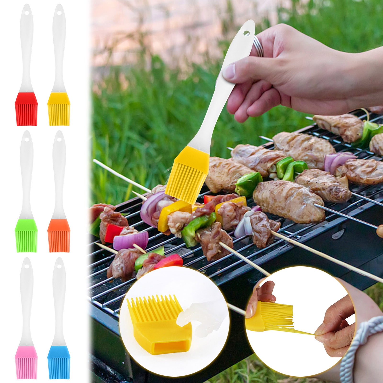 Summer Savings,BBQ Brush Kitchen Long Handle, Stainless Steel Oil Brush, Barbecue Tool, Baking ...