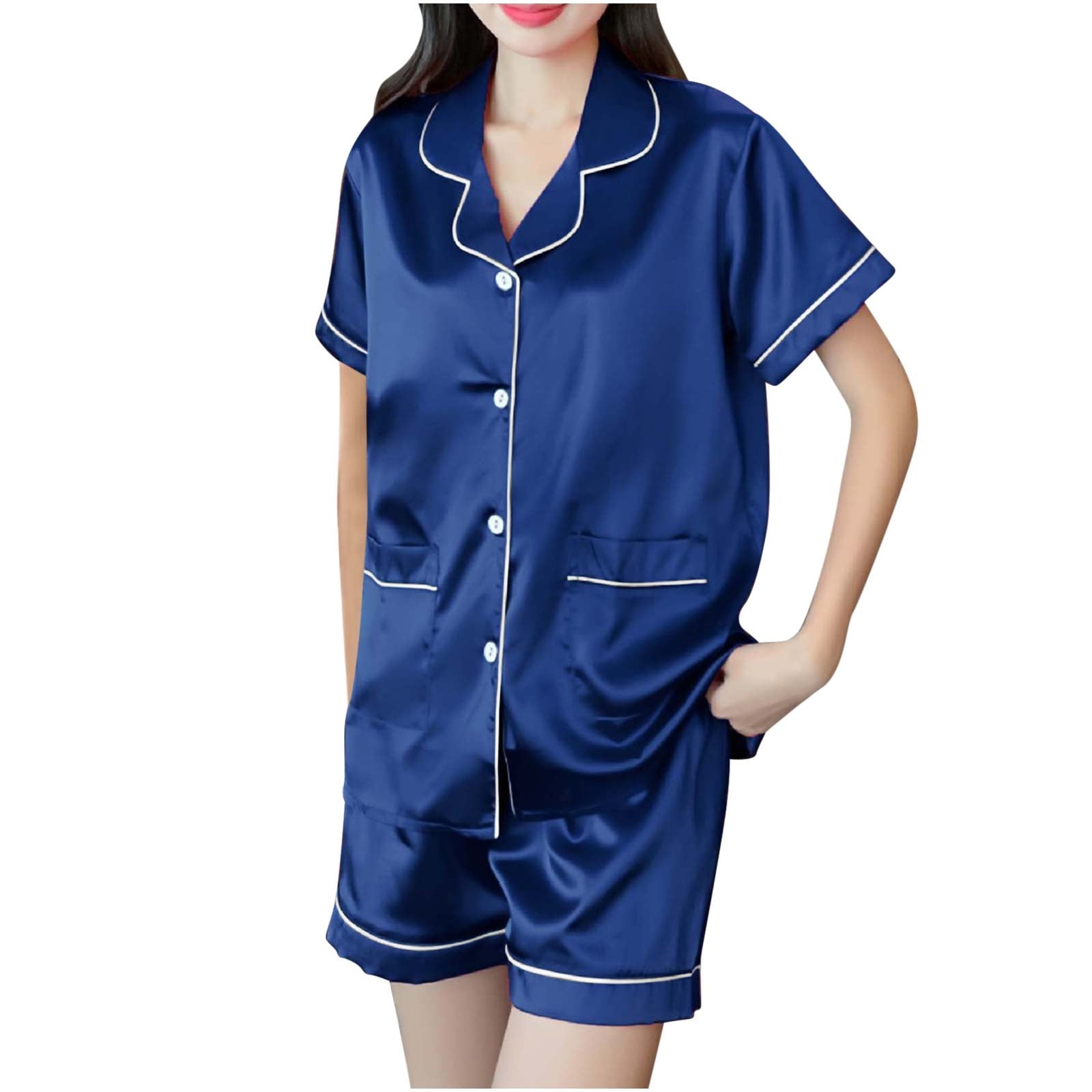 Summer Savings Clearance 2024 Itsun Lounge Sets For Women Silk Pajamas