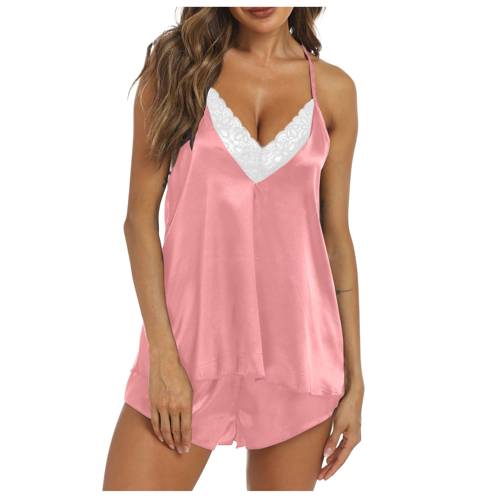 Summer Savings Clearance 2024 Itsun Lounge Sets For Women Silk Pajamas