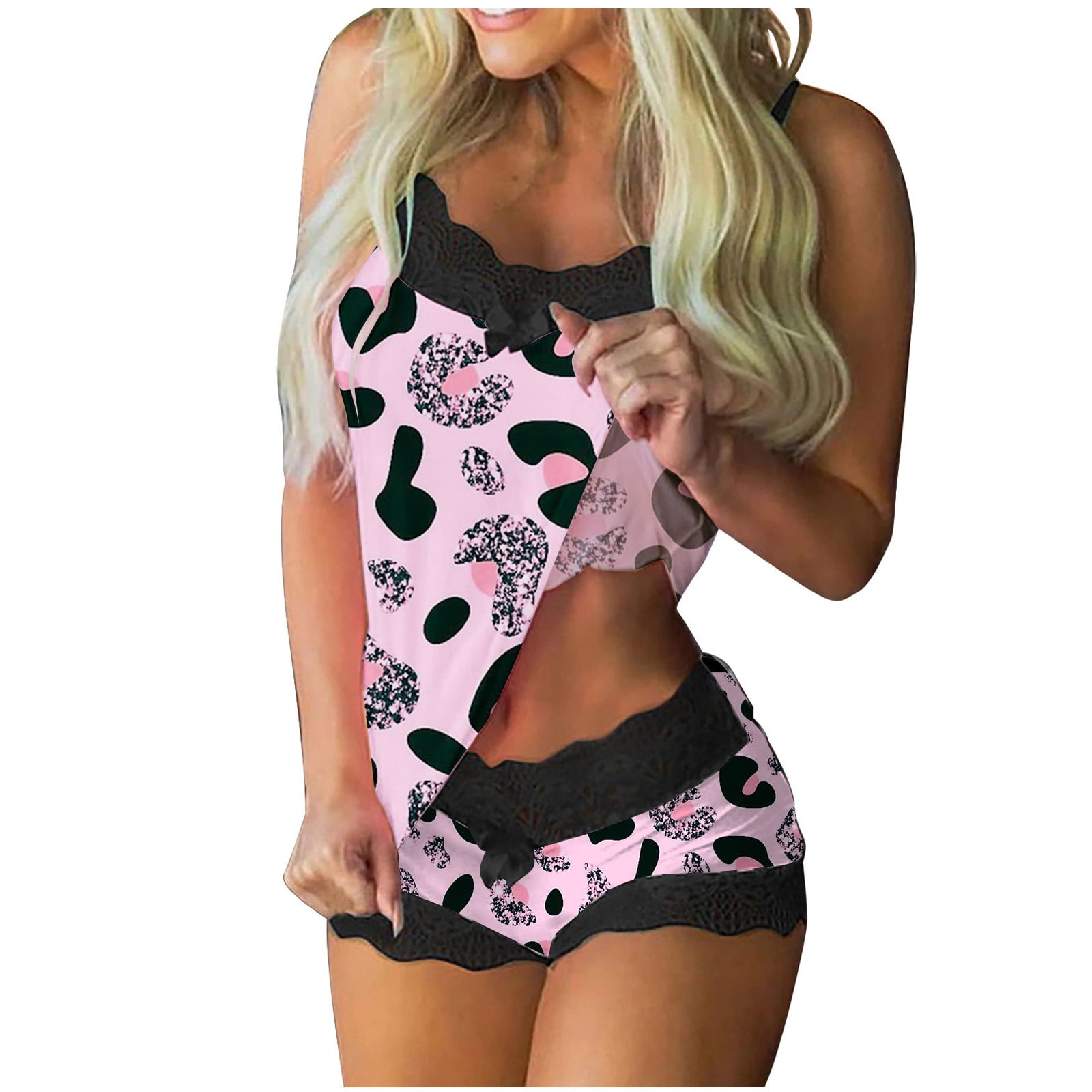Summer Savings Clearance 2024 Itsun Pajama Sets For Women 2 Piece Silk