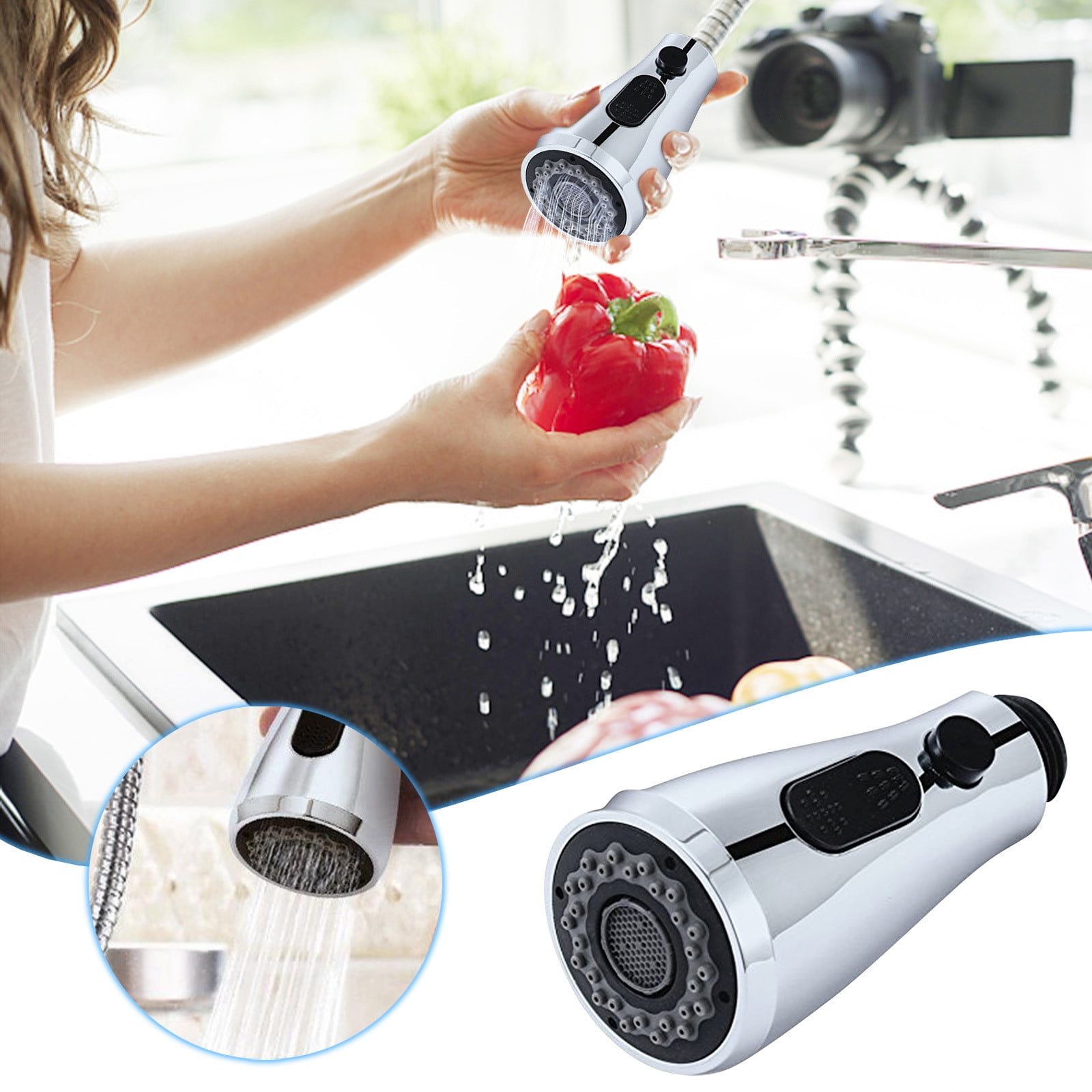 TUOBARR Bathroom Vegetable Basin Pull-Out Faucet And Nozzle Pull-Out ...