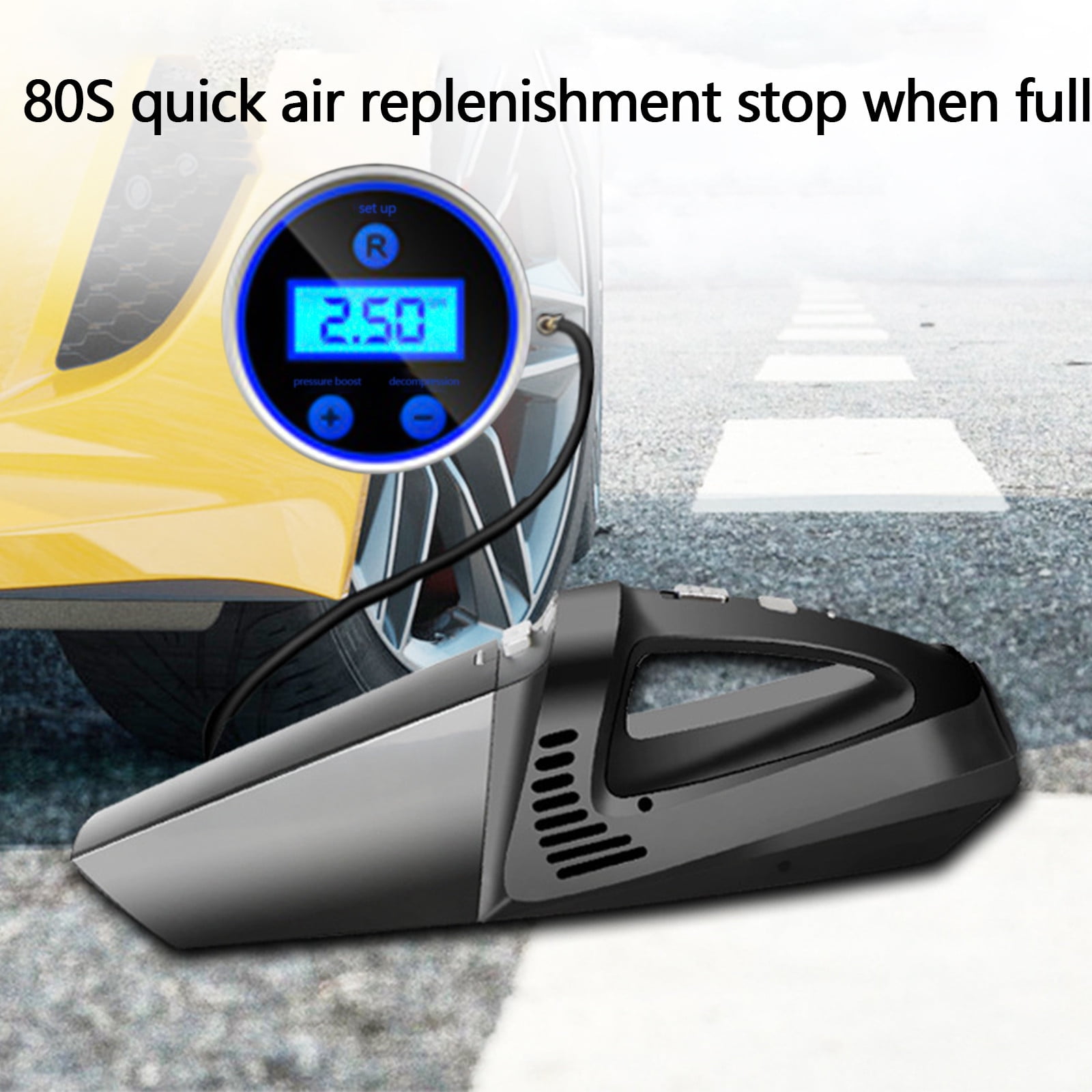 TUOBARR Car Vacuum Handheld Cleaner,Tire Inflator For Car,12V Auto Shut ...