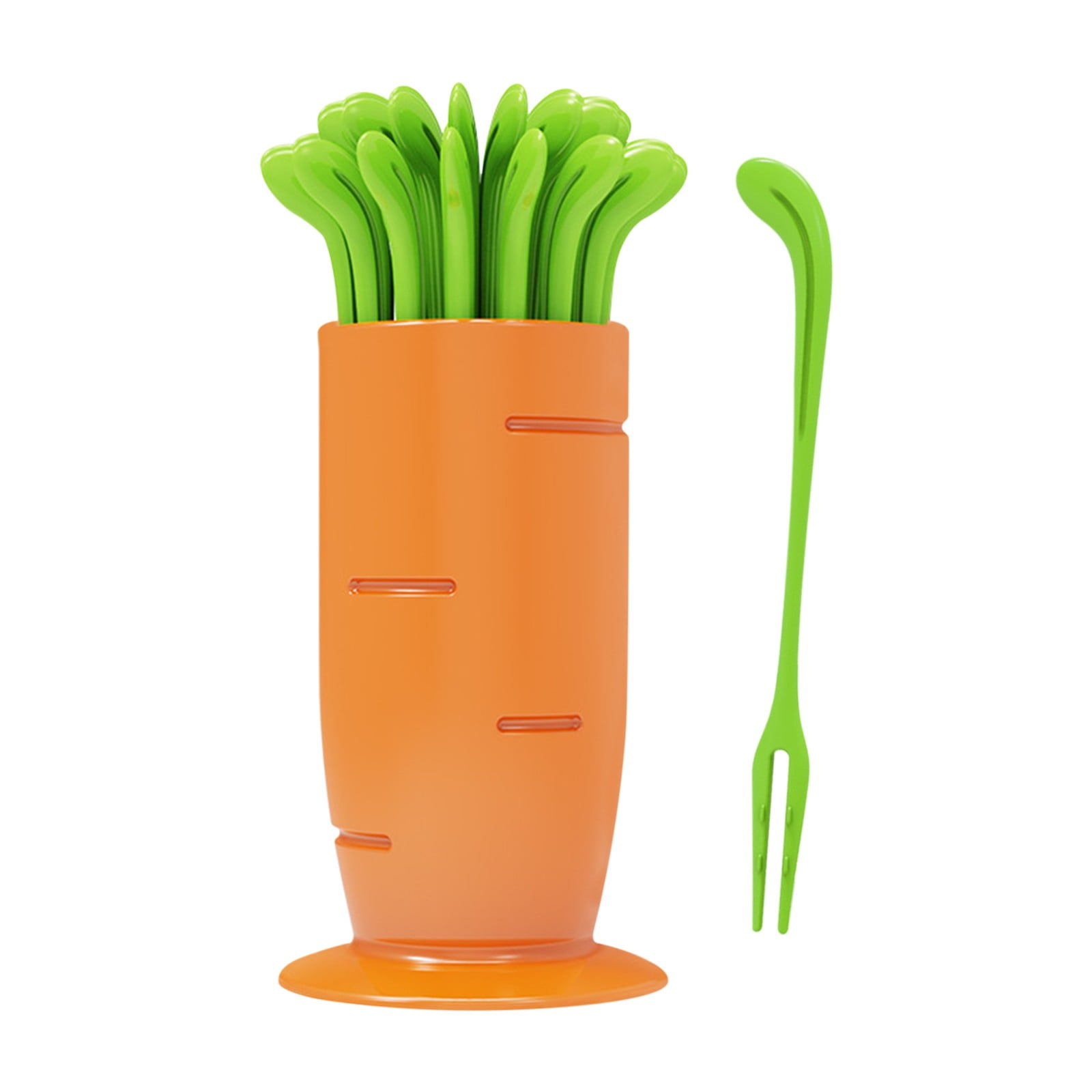 TUOBARR Carrot Fruit Fork Set Disposable Fruit Stick Plastic Two Tooth ...