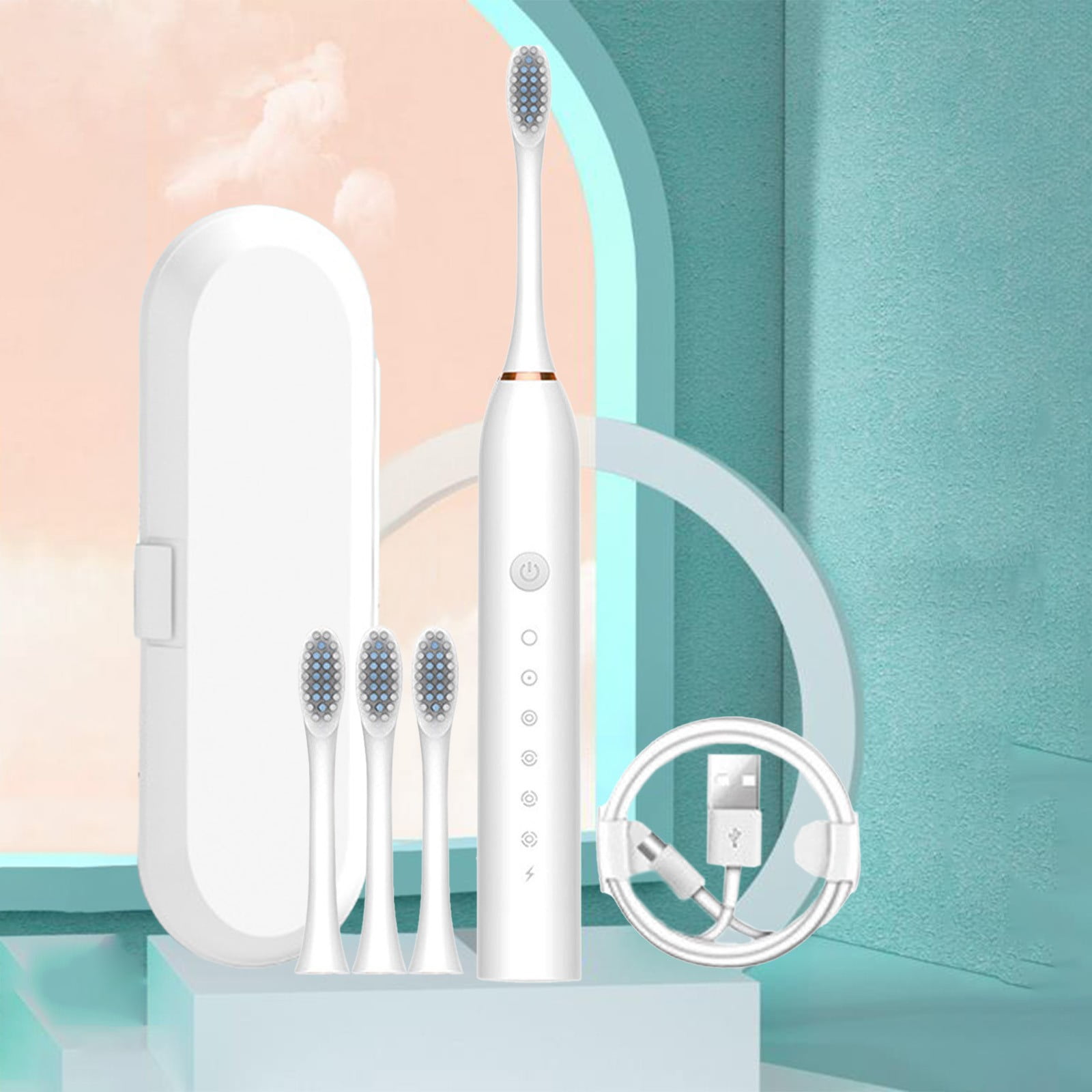TUOBARR Electric Toothbrush Electric Toothbrush With 4 Brush Heads With ...