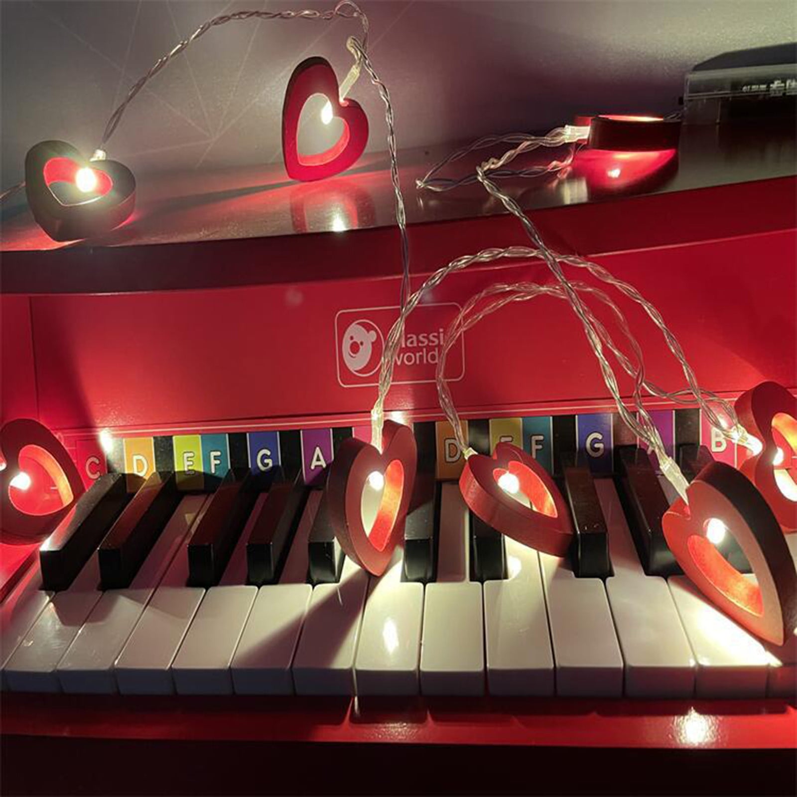 TUOBARR LED Wooden Heart Lights String Lights Valentine's Day Proposal ...