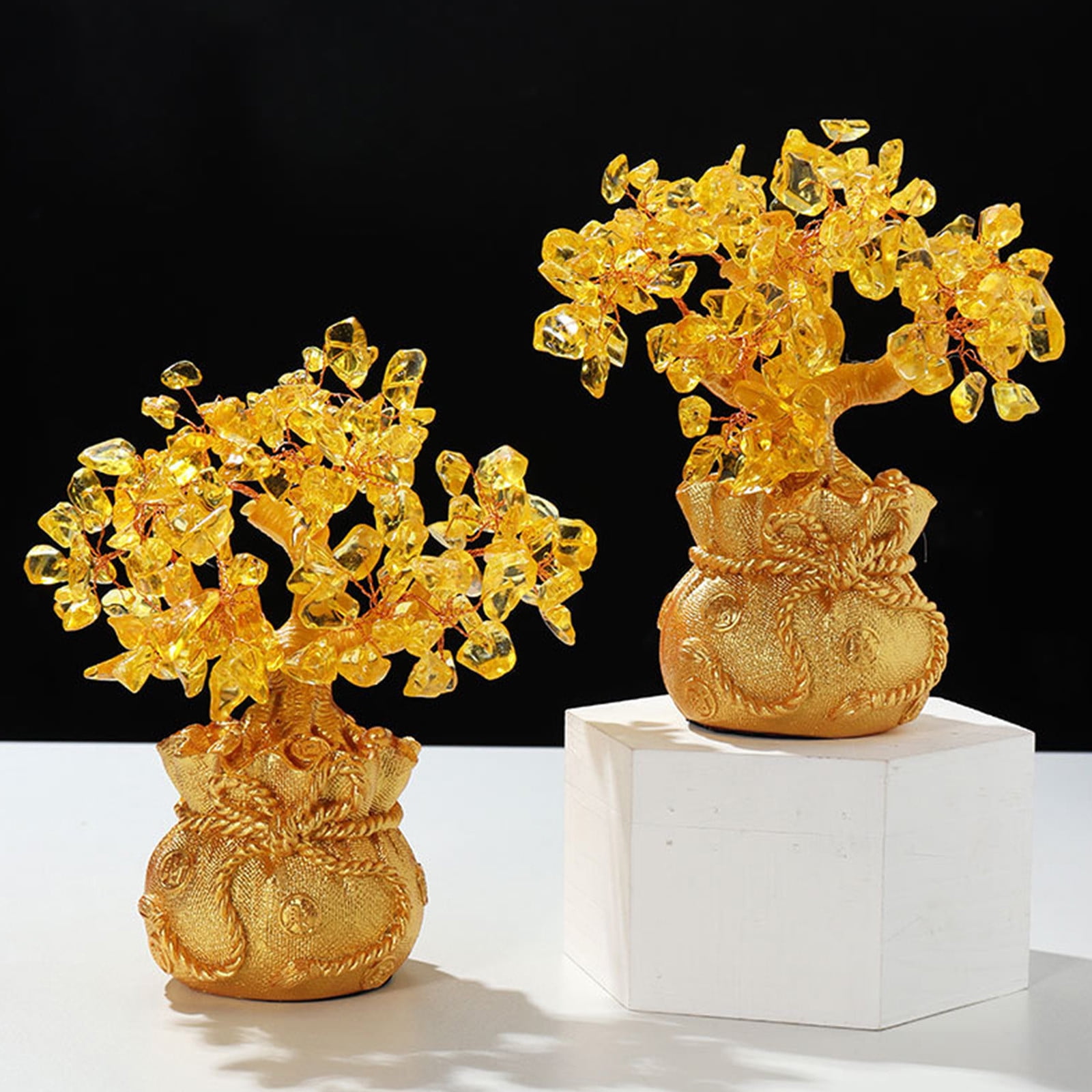 TUOBARR Natural Money Tree Money Bag Treasure Pot Decoration Office ...