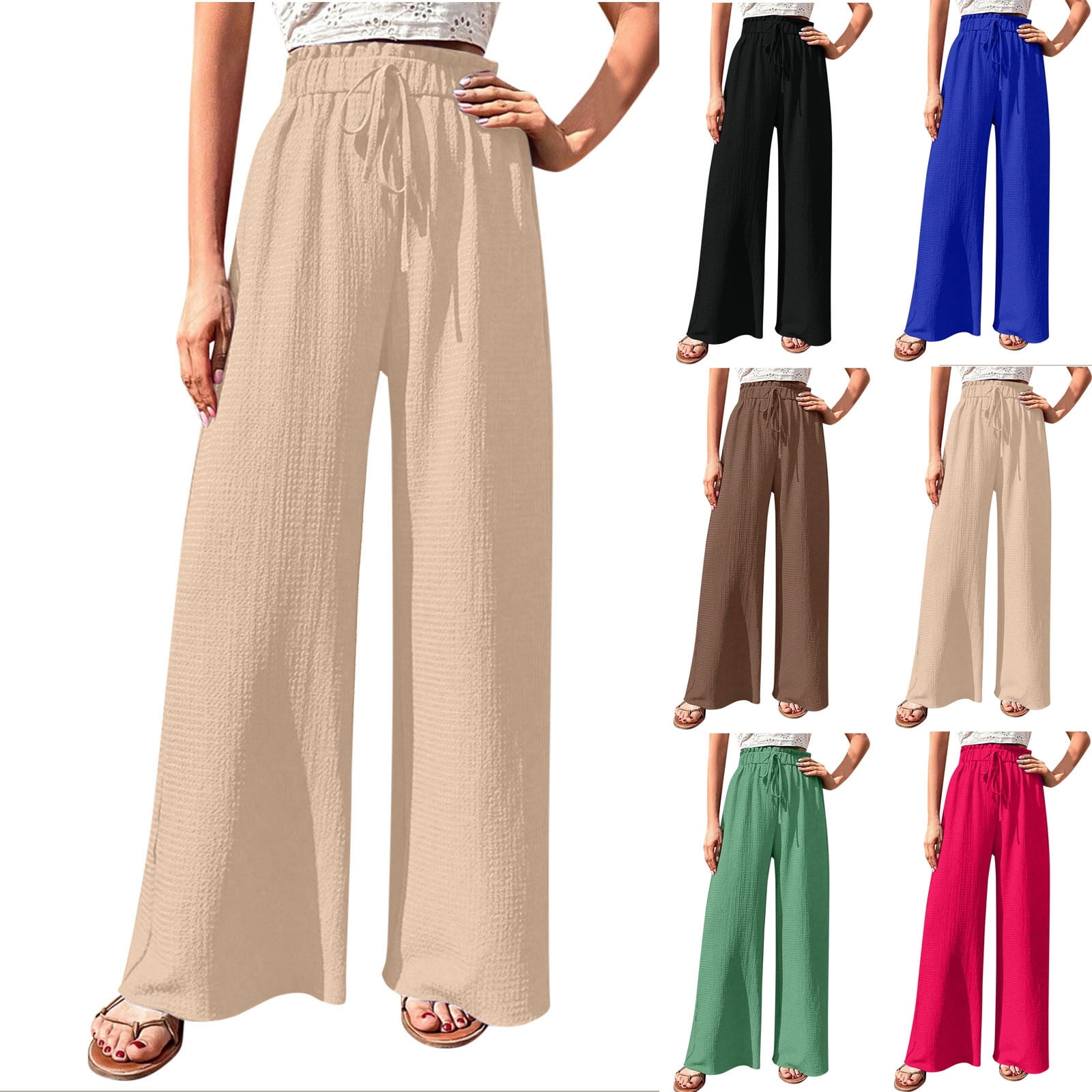 Summer Savings Clearance 2024 Itsun Wide Leg Pants Woman Womens