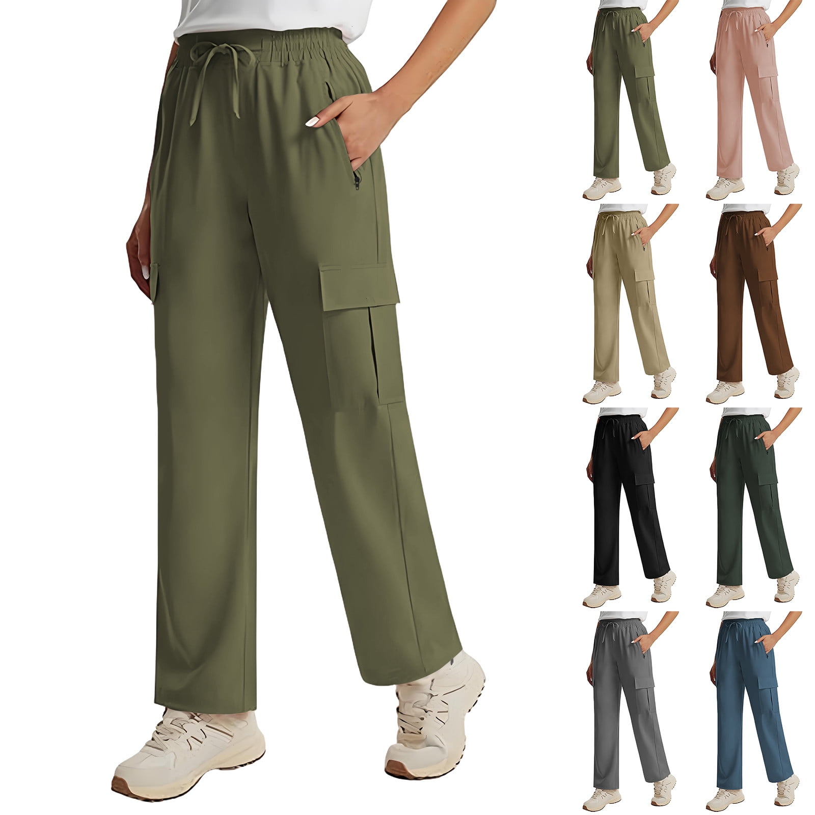 Bovxnpu Plus Size Pants For Women, Women Cargo Pants With Pockets Athletic Pants, Ladies' Solid ...