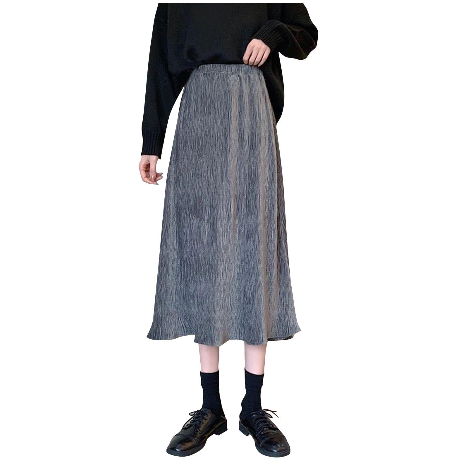 Bovxnpu Plus Size Skirts For Women, Women's High Waist A-Line Skirt ...