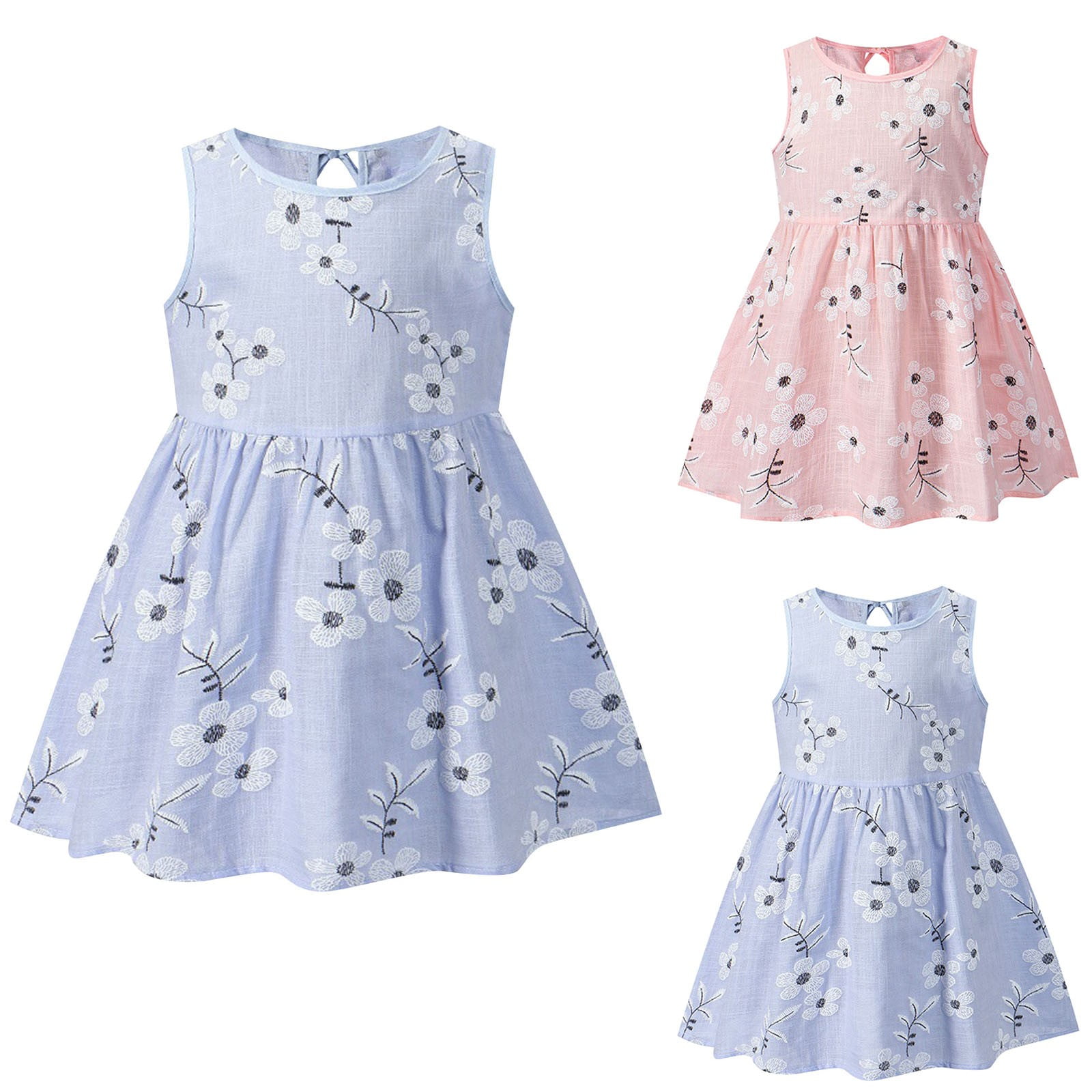 Bovxnpu Summer Toddler Girls Dresses, Kids Casual Dresses, Girl's ...