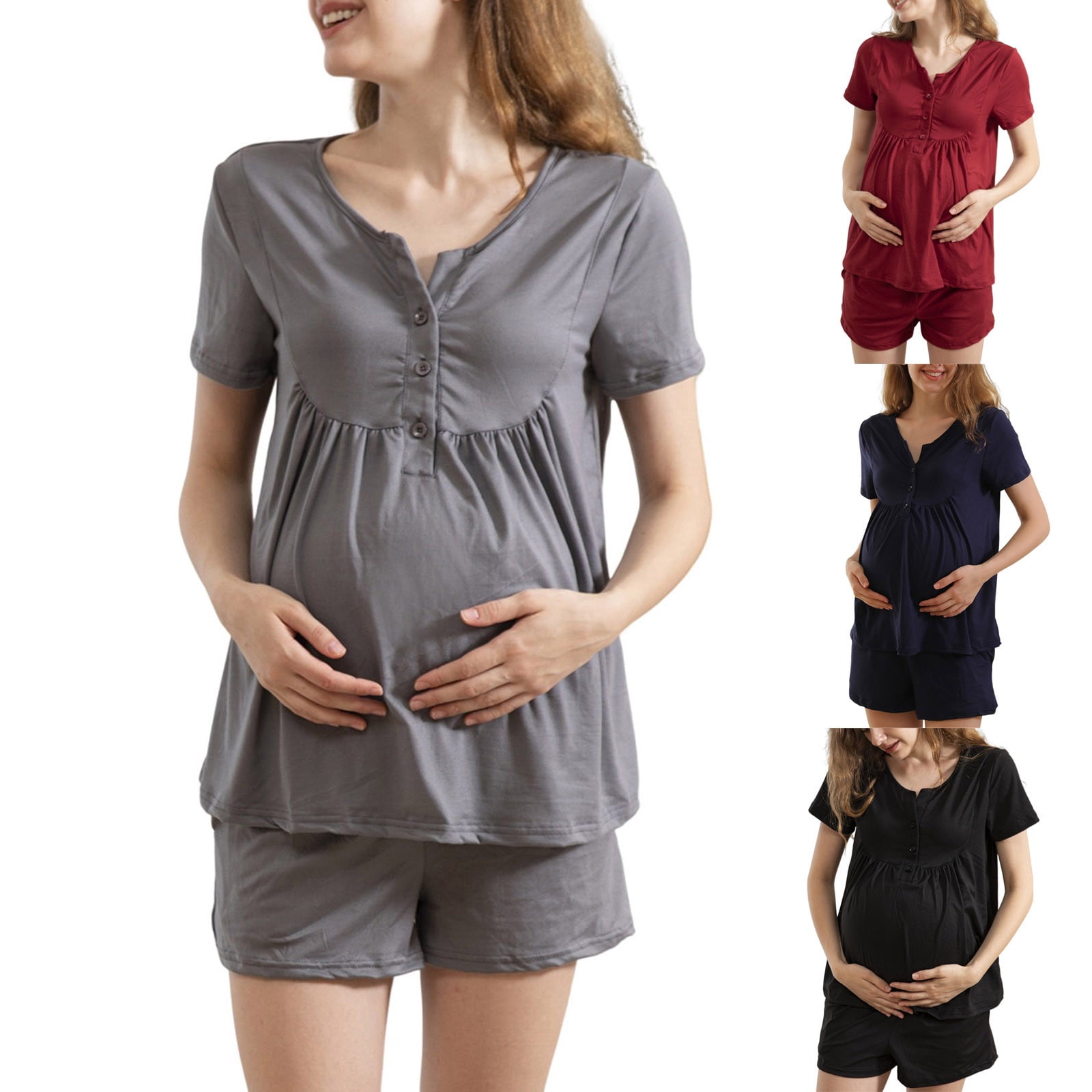 Bovxnpu Women's Maternity Pajamas Sets, 2 Piece Loungewear Set, Women's ...