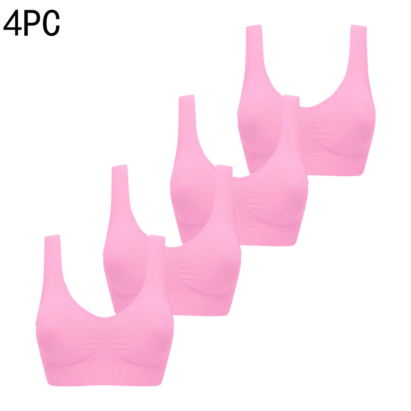 Summer Savings Clearance 2025! Loopsun Bras 4PC Women Solid Ultra-thin ...