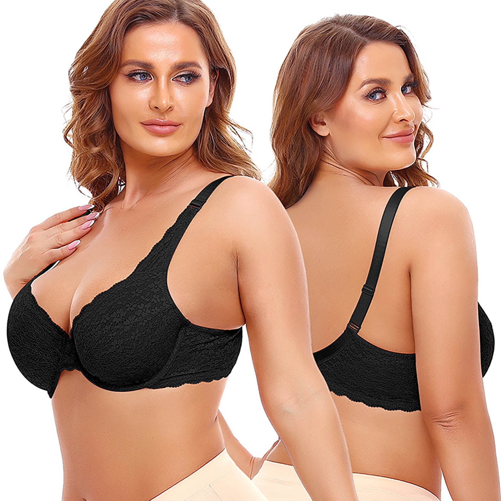 Loopsun Plus Size Bras for Women, Womens Detachable Shoulder Straps Strapless Bra Daily Bra ...