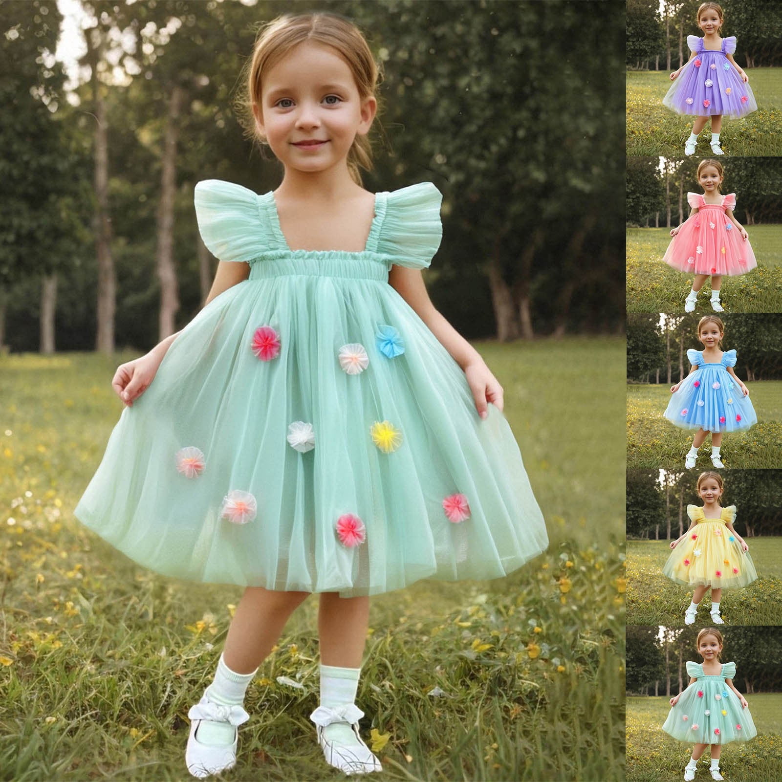 THDHVS Baby Girl Dress,Dresses for Girls,Toddler Girl Floral Skater ...