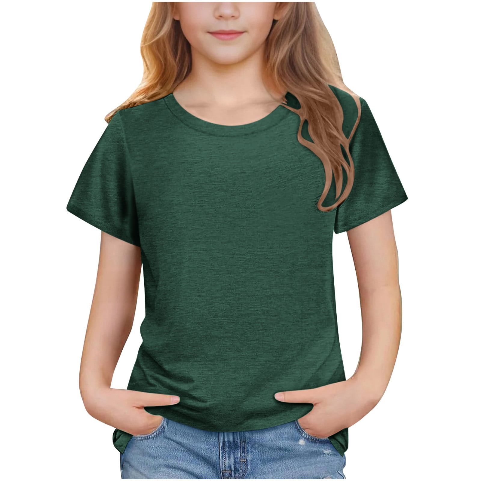 THDHVS Girls Summer T-Shirts,Summer Casual Tops for Kids,Fashion Short ...
