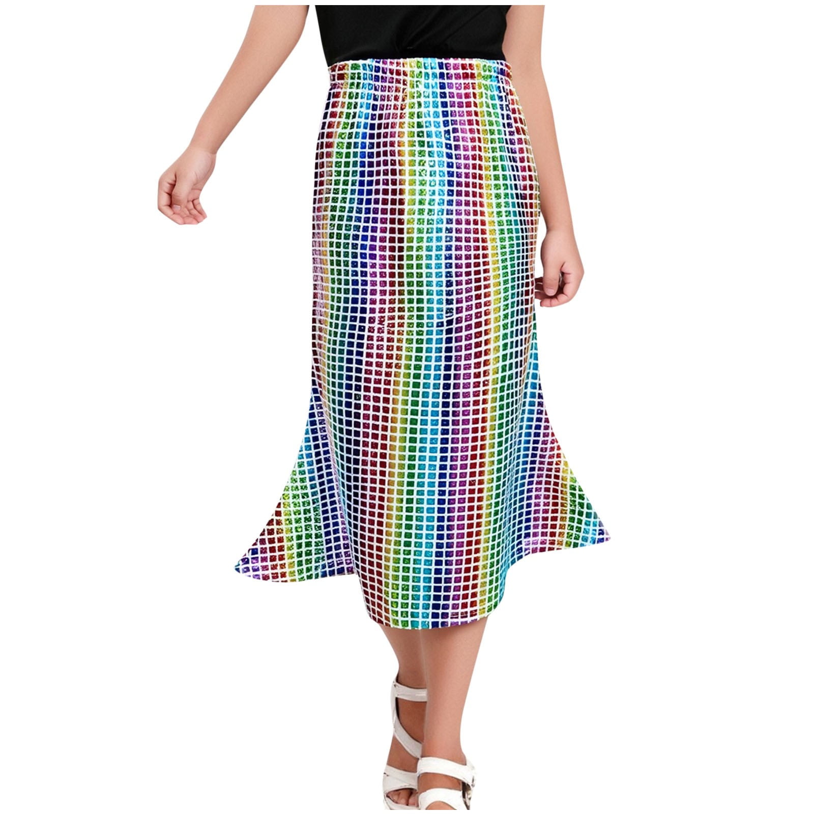 Summer Savings! THDHVS Casual Skirts for Girls,Kids Summer Skirts,Block ...