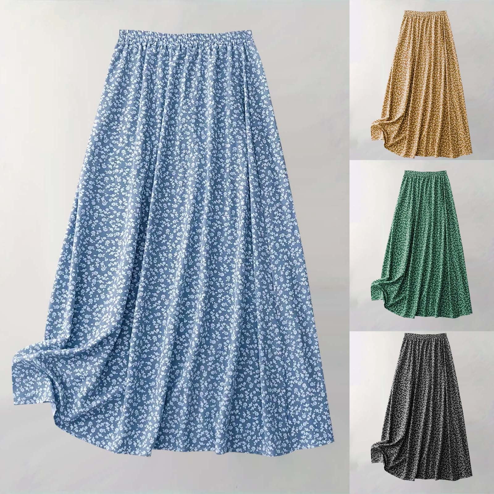THDHVS Long Skirts for Women,Maxi Skirt,Women's Small Floral Print ...